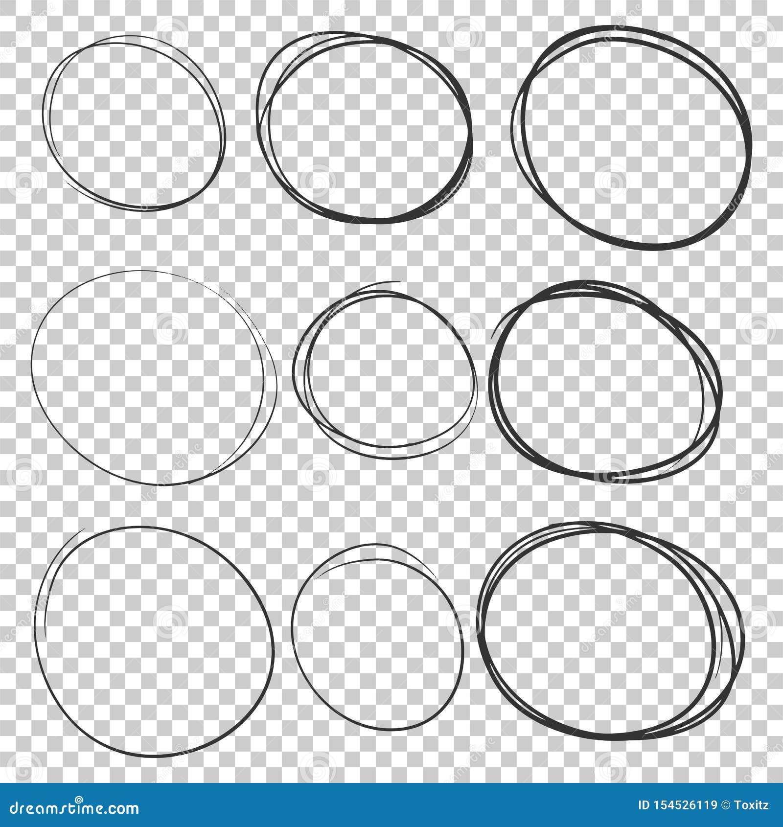 Hand Drawn Circles Set, Different Framesm Bubbles Stock Illustration ...