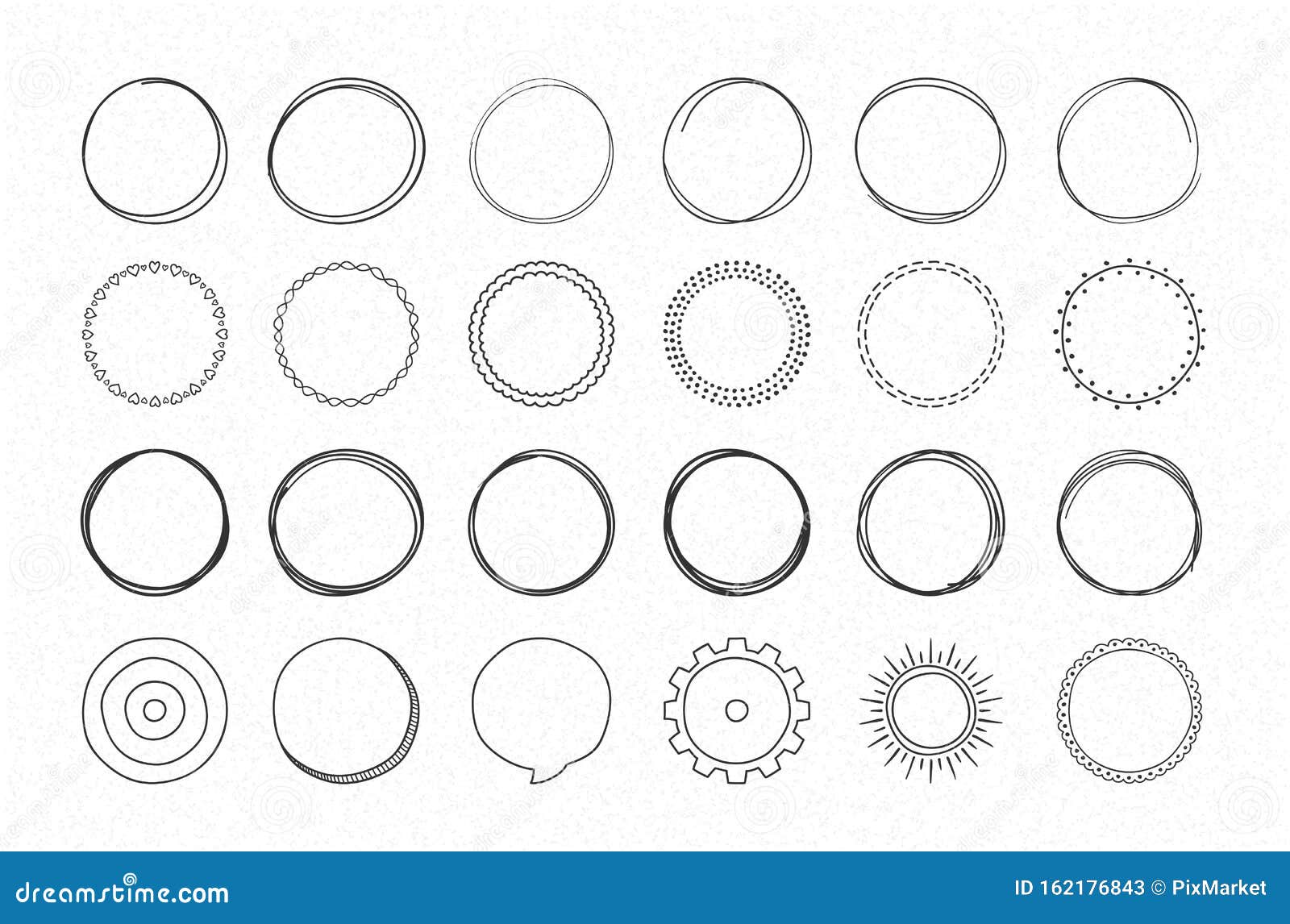 Hand Drawn Circles stock vector. Illustration of circles - 162176843