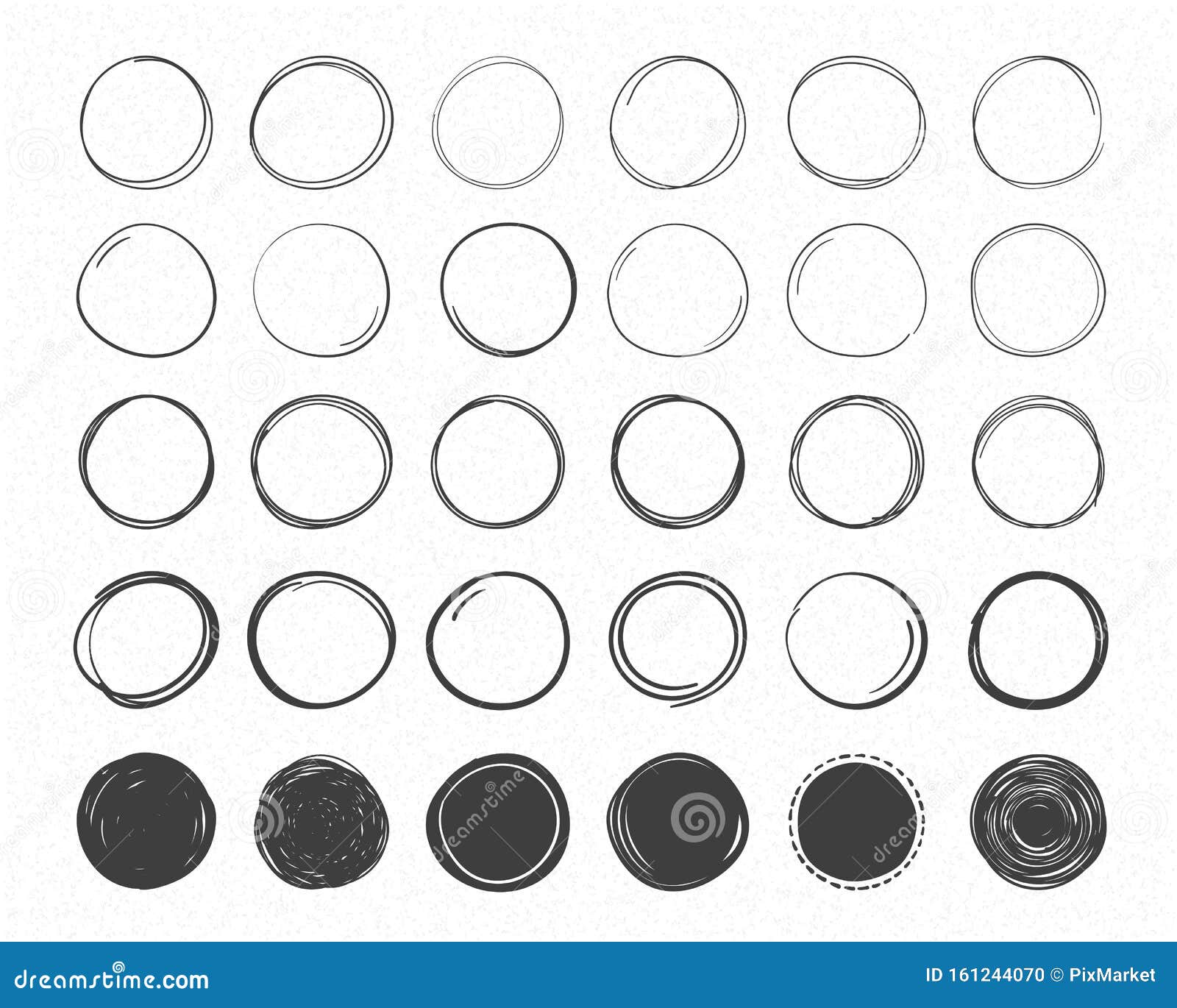 Hand Drawn Circles stock vector. Illustration of sketch - 161244070
