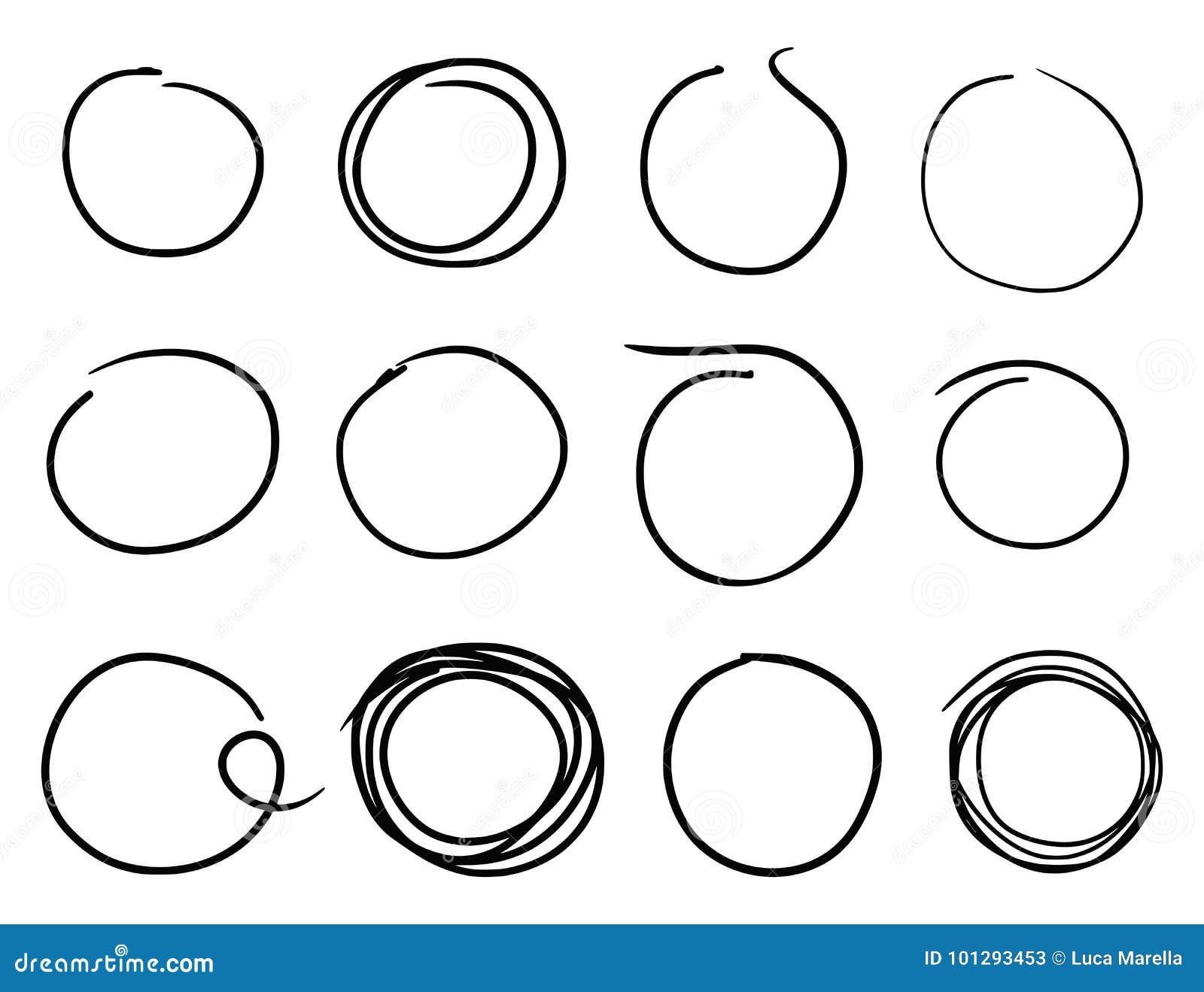 Hand drawn circles stock vector. Illustration of border - 101293453