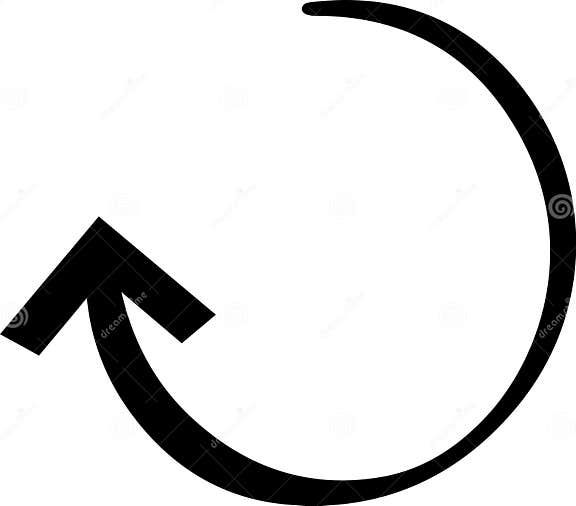 Hand Drawn Circular Arrow Creating A Continuous Loop And Pointing Upwards Representing Concepts