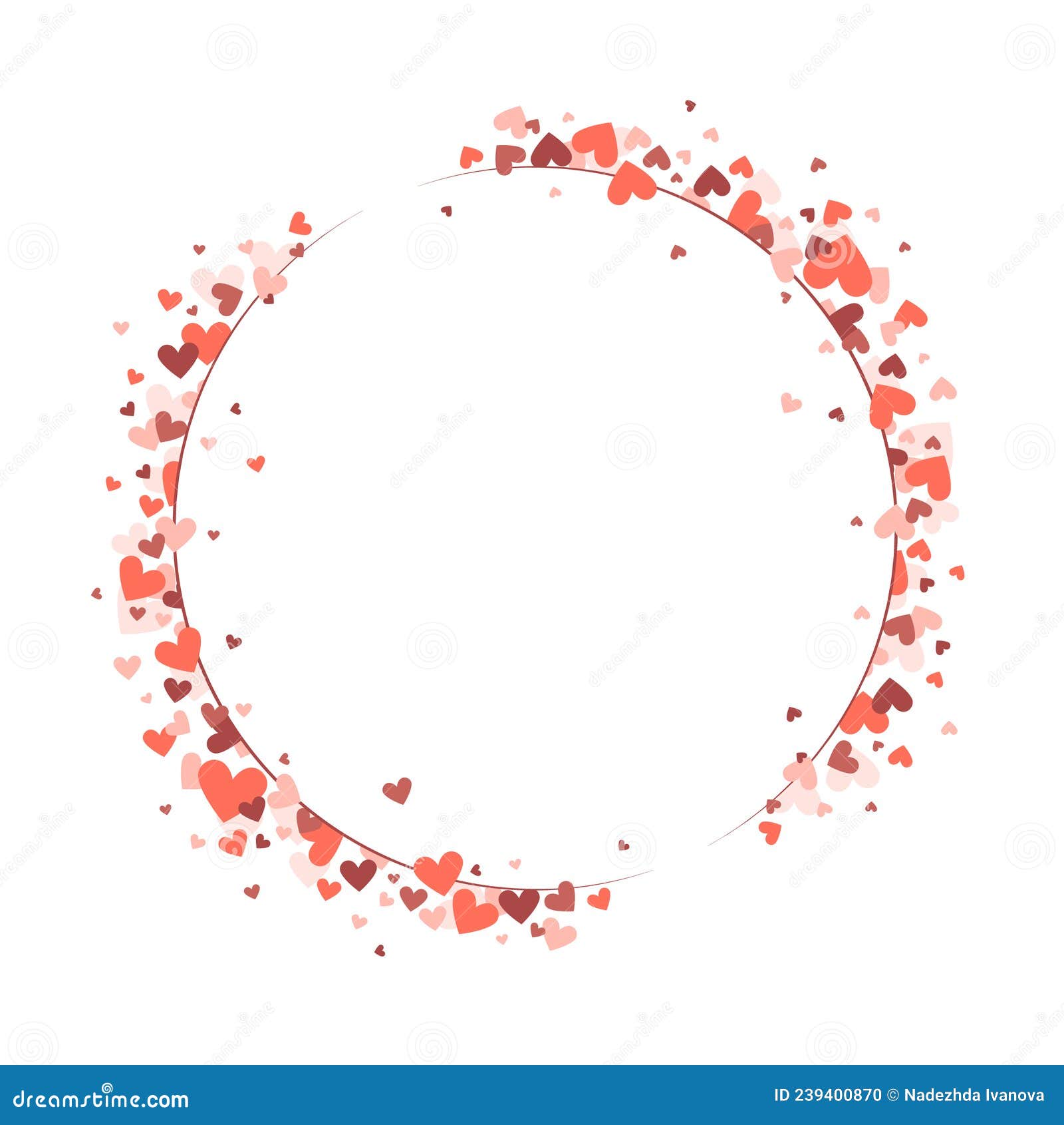 Hand Drawn Circular Hearts Frame Vector Illustration. Stock Vector ...