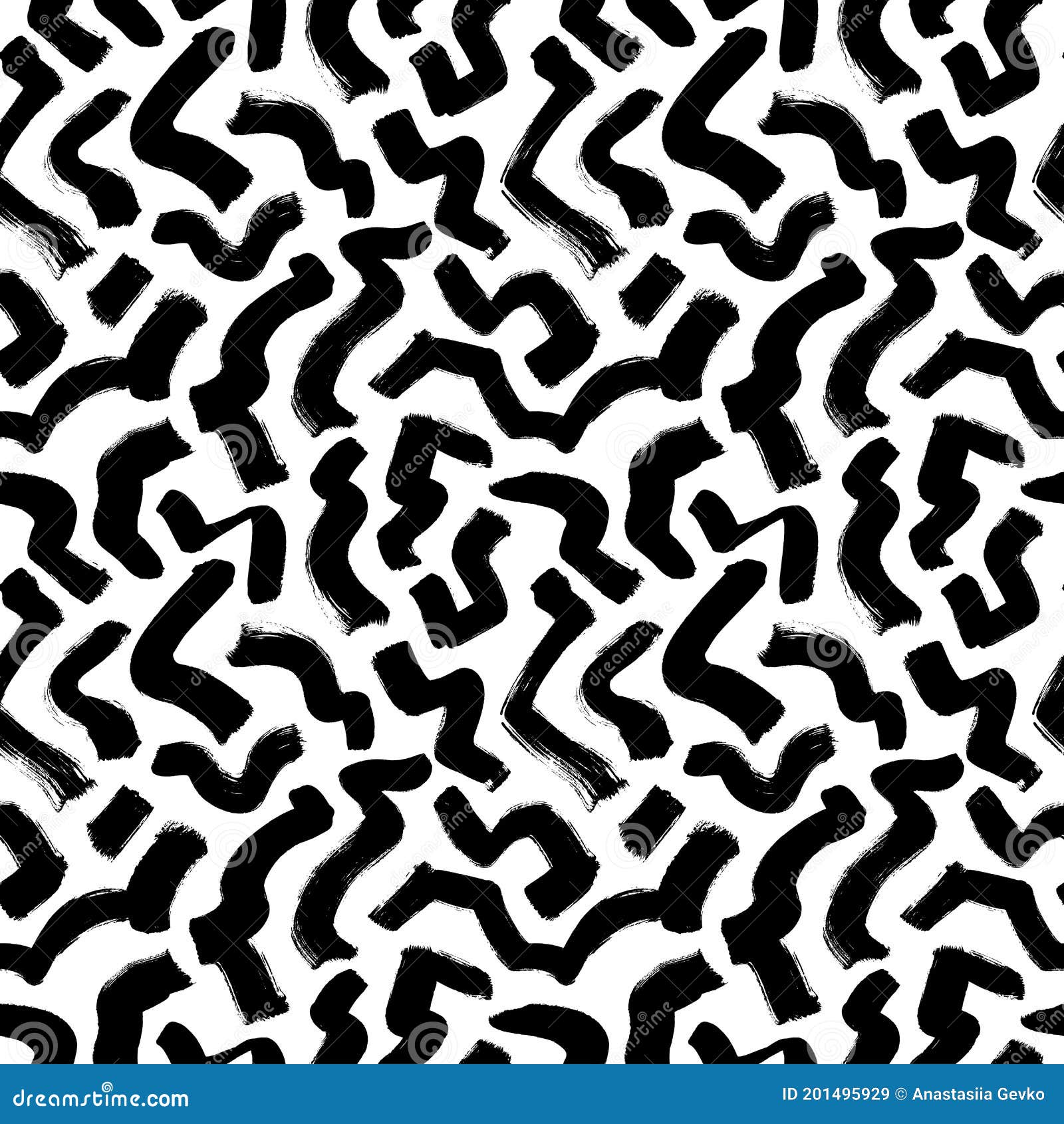 Hand Drawn Circular Lines Vector Seamless Pattern. Stock Vector ...