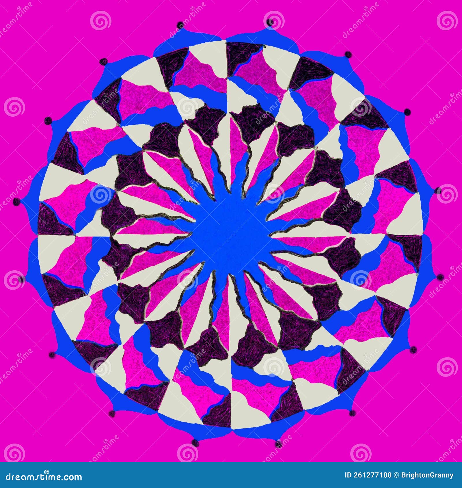 A Hand Drawn Circular Pattern Radiating from Centre. Stock Illustration ...