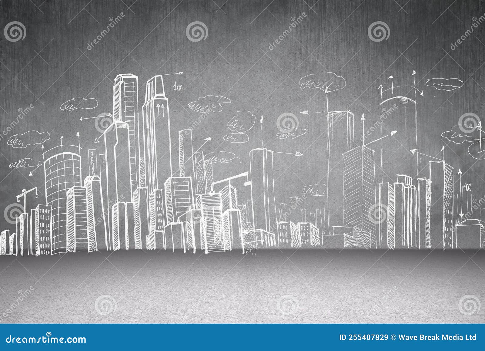 Hand drawn city plan stock image. Image of urban, cityscape - 255407829