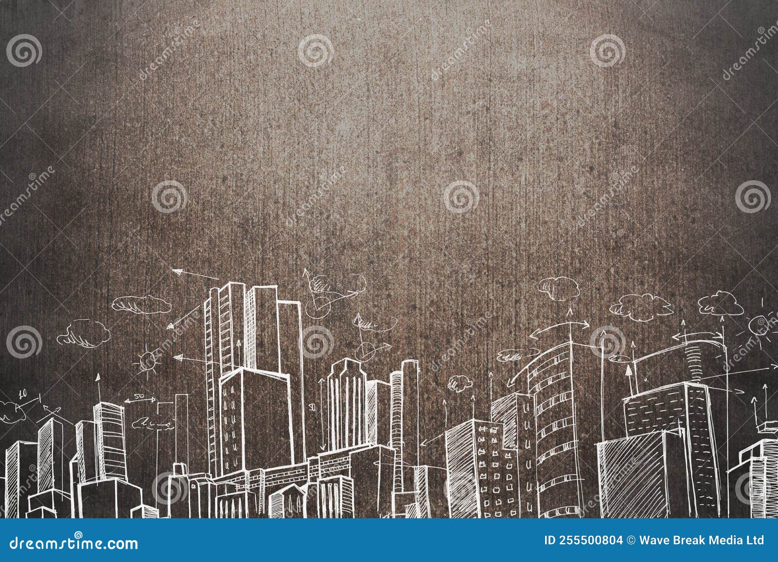 Hand drawn city plan stock photo. Image of urban, building - 255500804