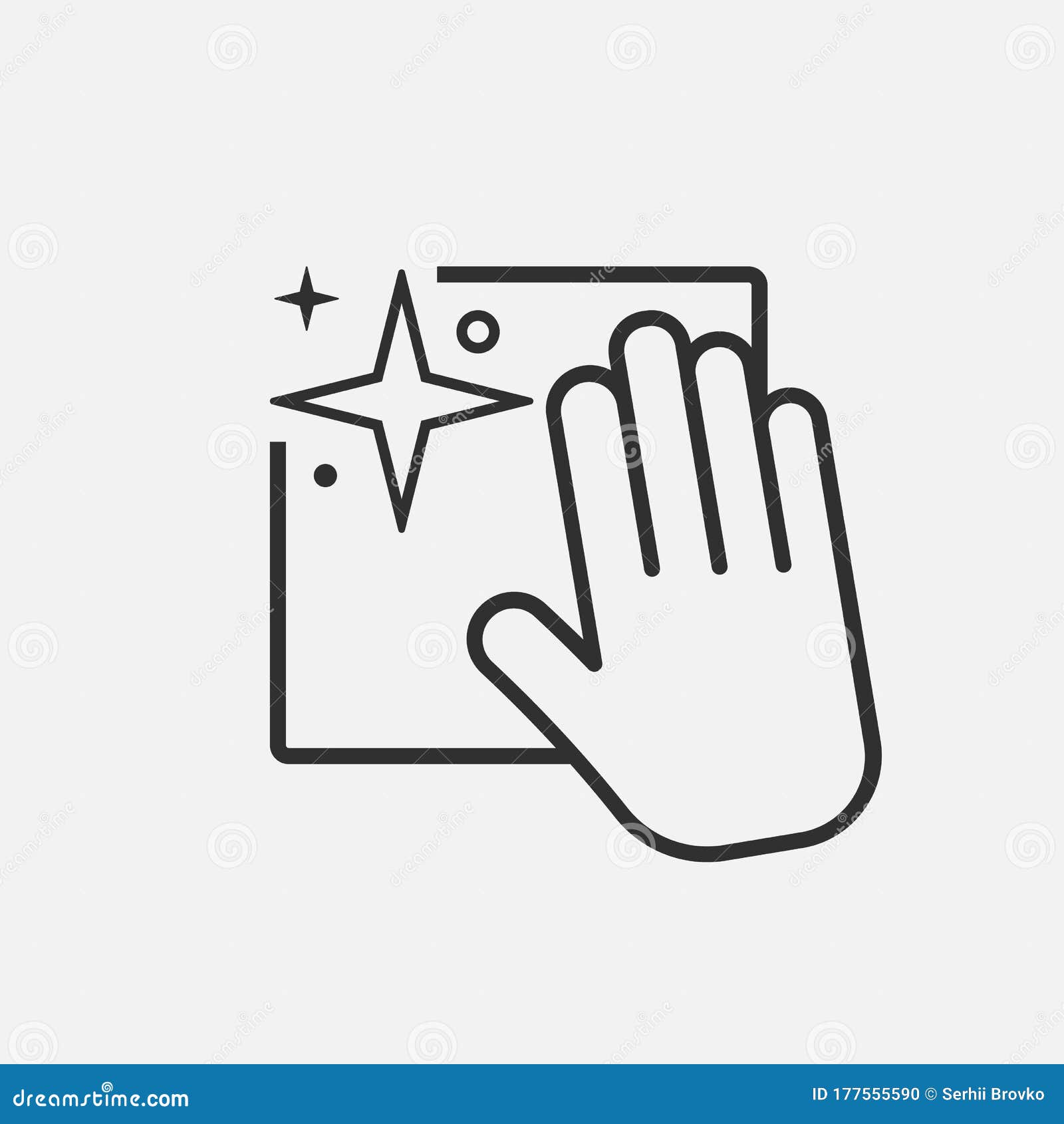 Clean Surface Icon, Easy Cleaning, Thin Line Symbol Vector Illustration ...