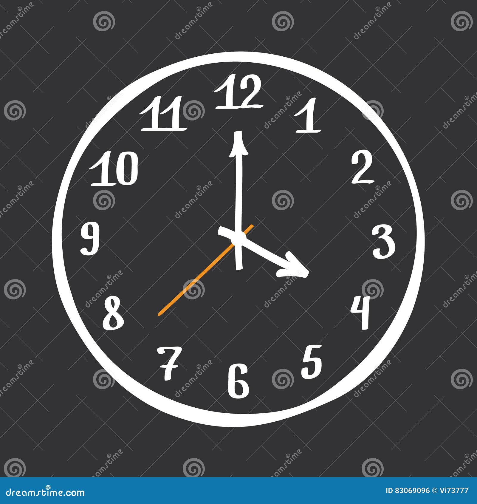 Hand Drawn Clock Vector stock vector. Illustration of hour - 83069096