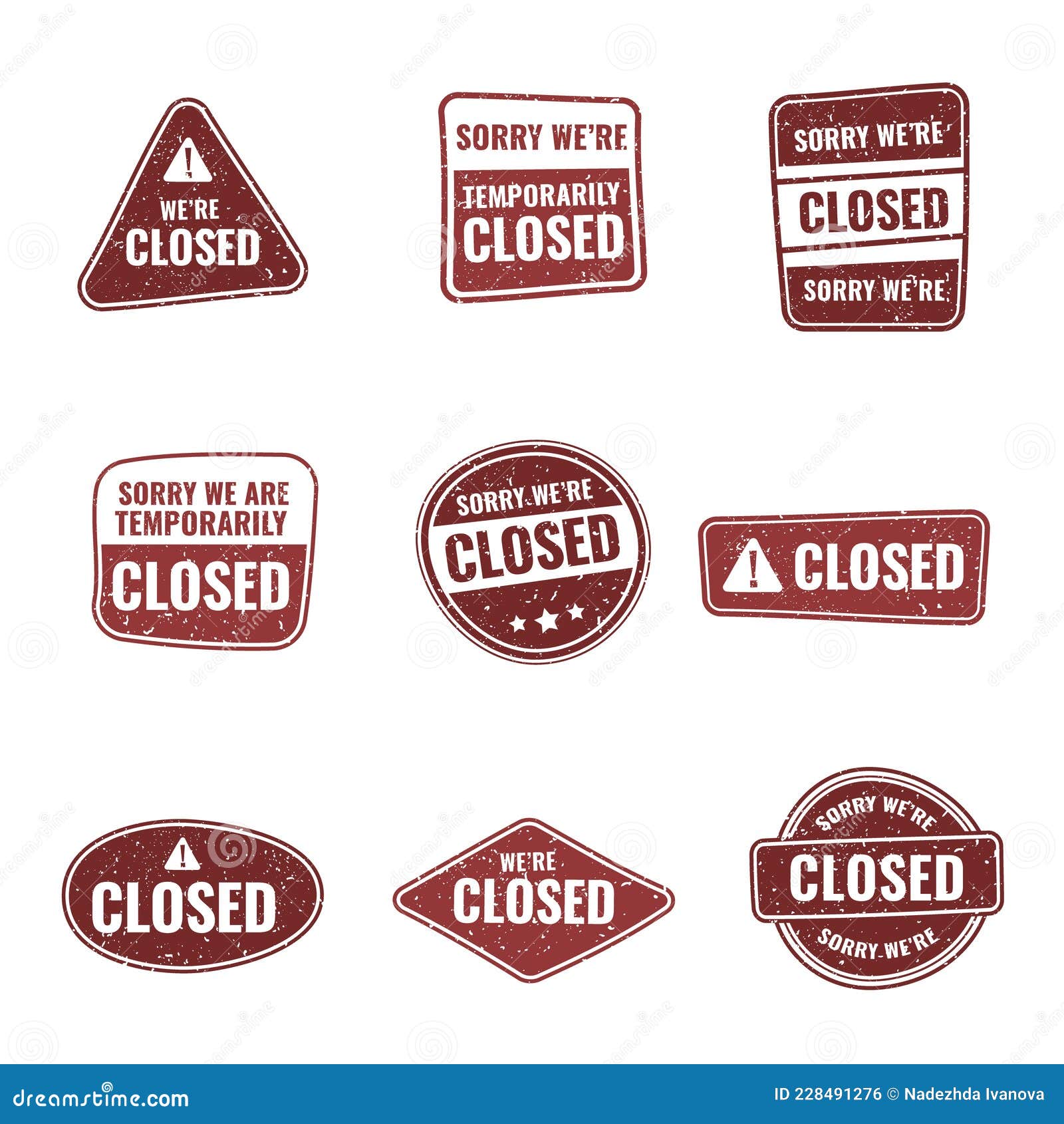 Hand Drawn Closed Seal Stamps Vector Illustration. Stock Vector ...