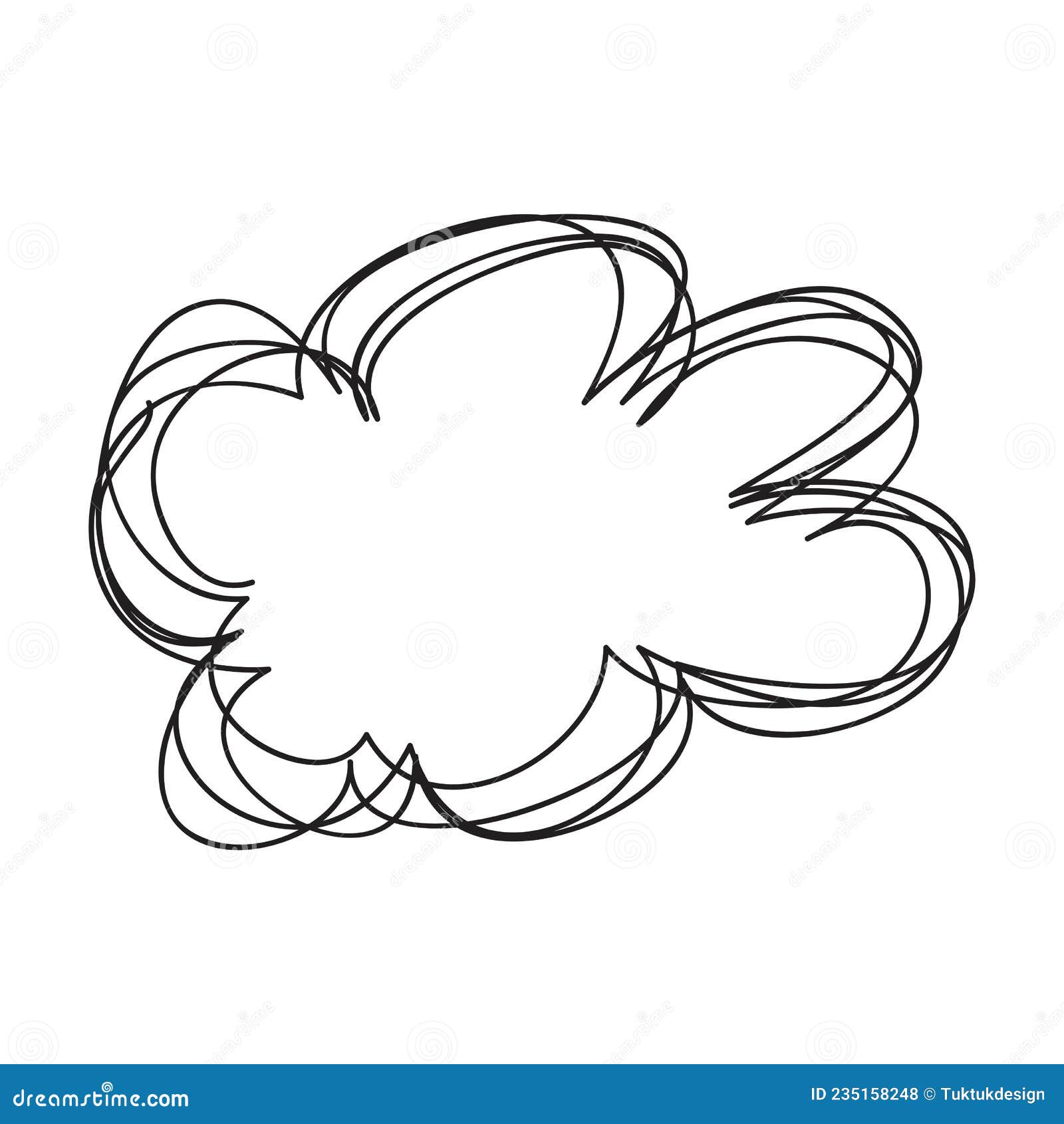 Hand Drawn Cloud Doodle, Sketch Scribble Element, Pencil Art Design ...