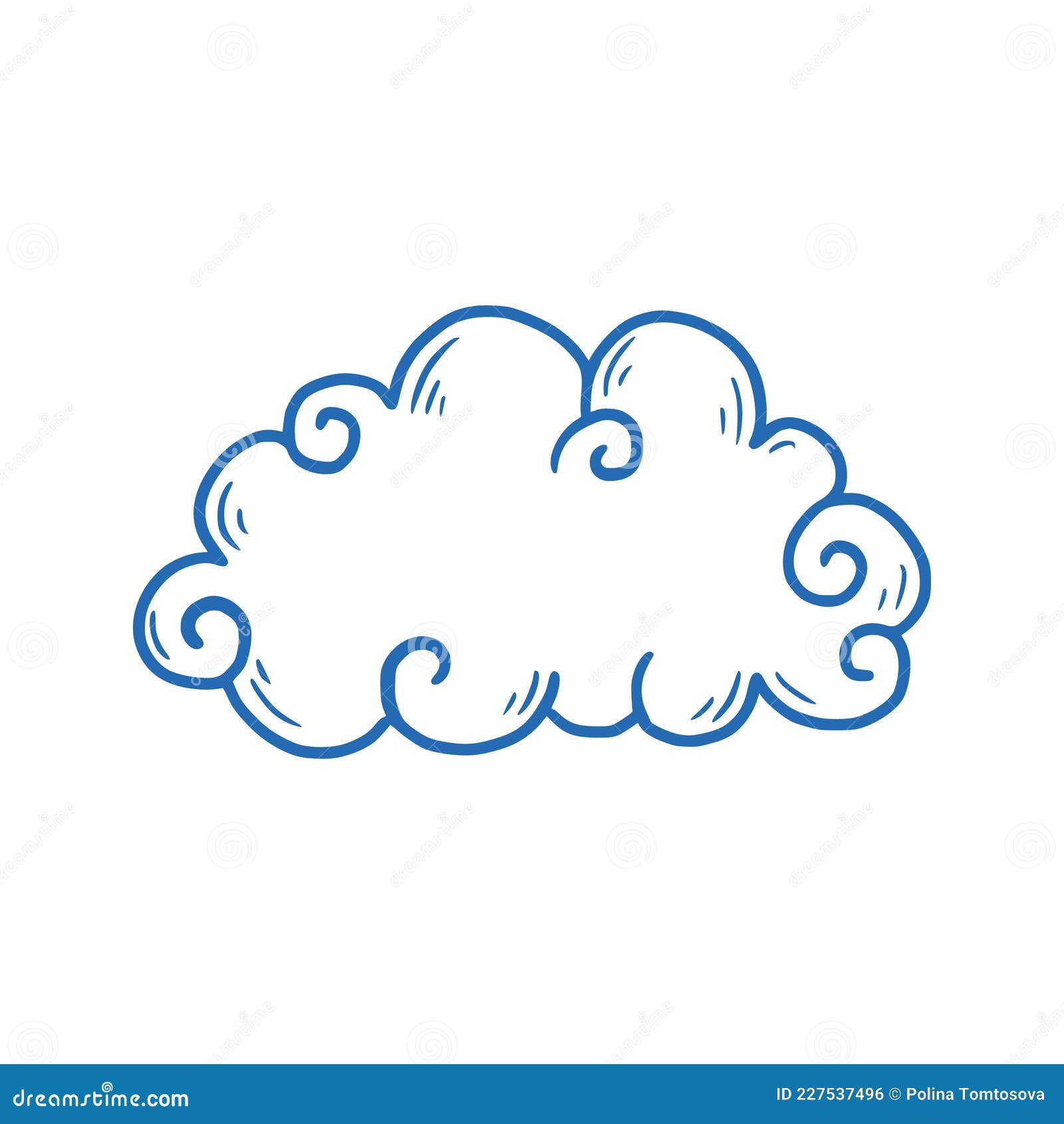 Hand Drawn Cloud Set. Doodle Stock Vector - Illustration of outline ...