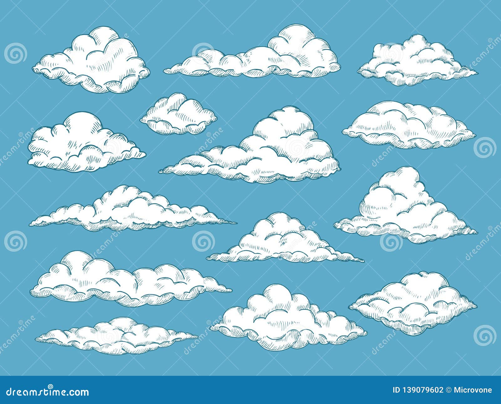 Hand Drawn Clouds. Pencil Sketch Sky Cloudscape Stock Vector ... Hand Drawn Clouds. Pencil Sketch Sky Cloudscape Stock Vector ...