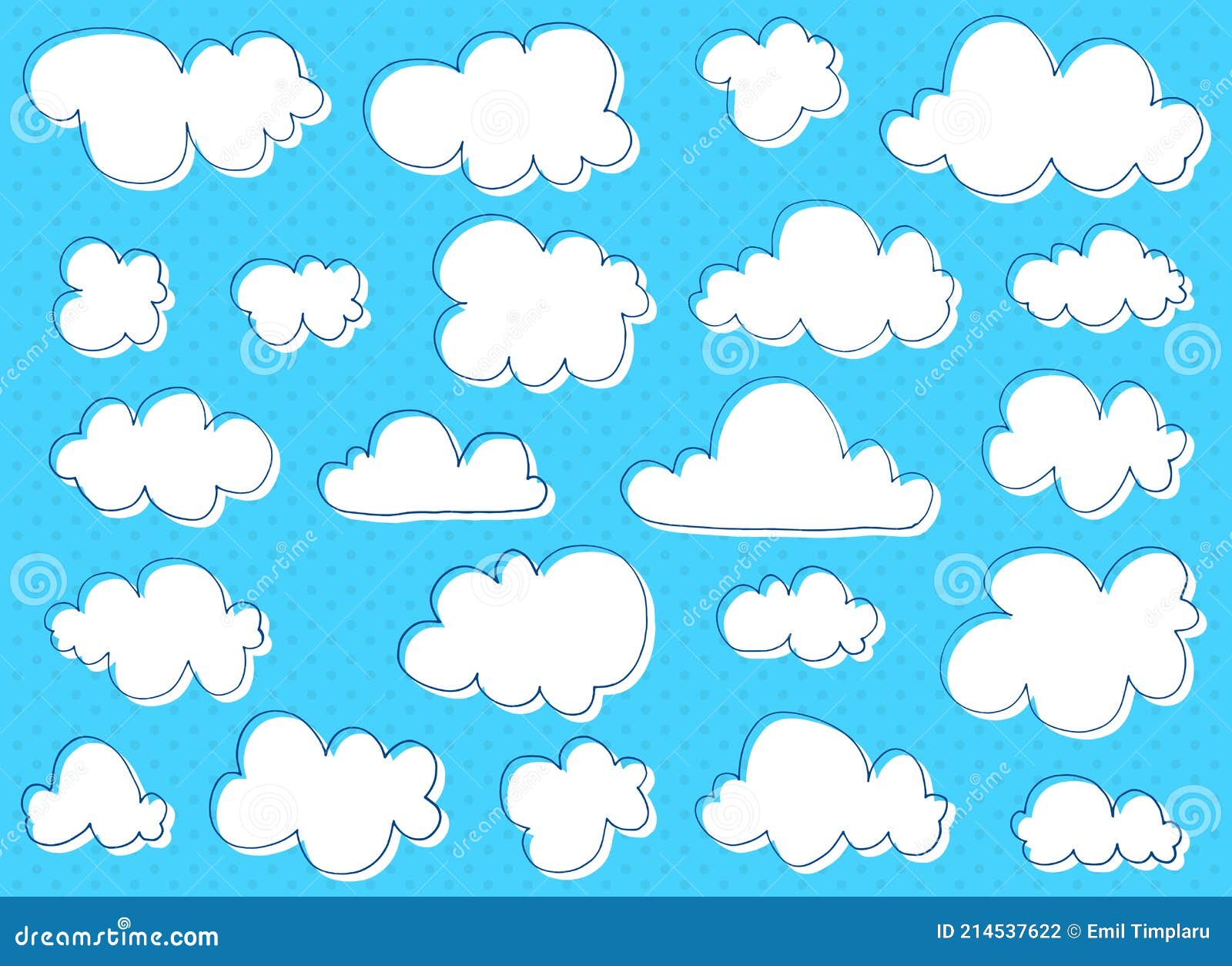 Hand drawn clouds stock vector. Illustration of cute - 214537622