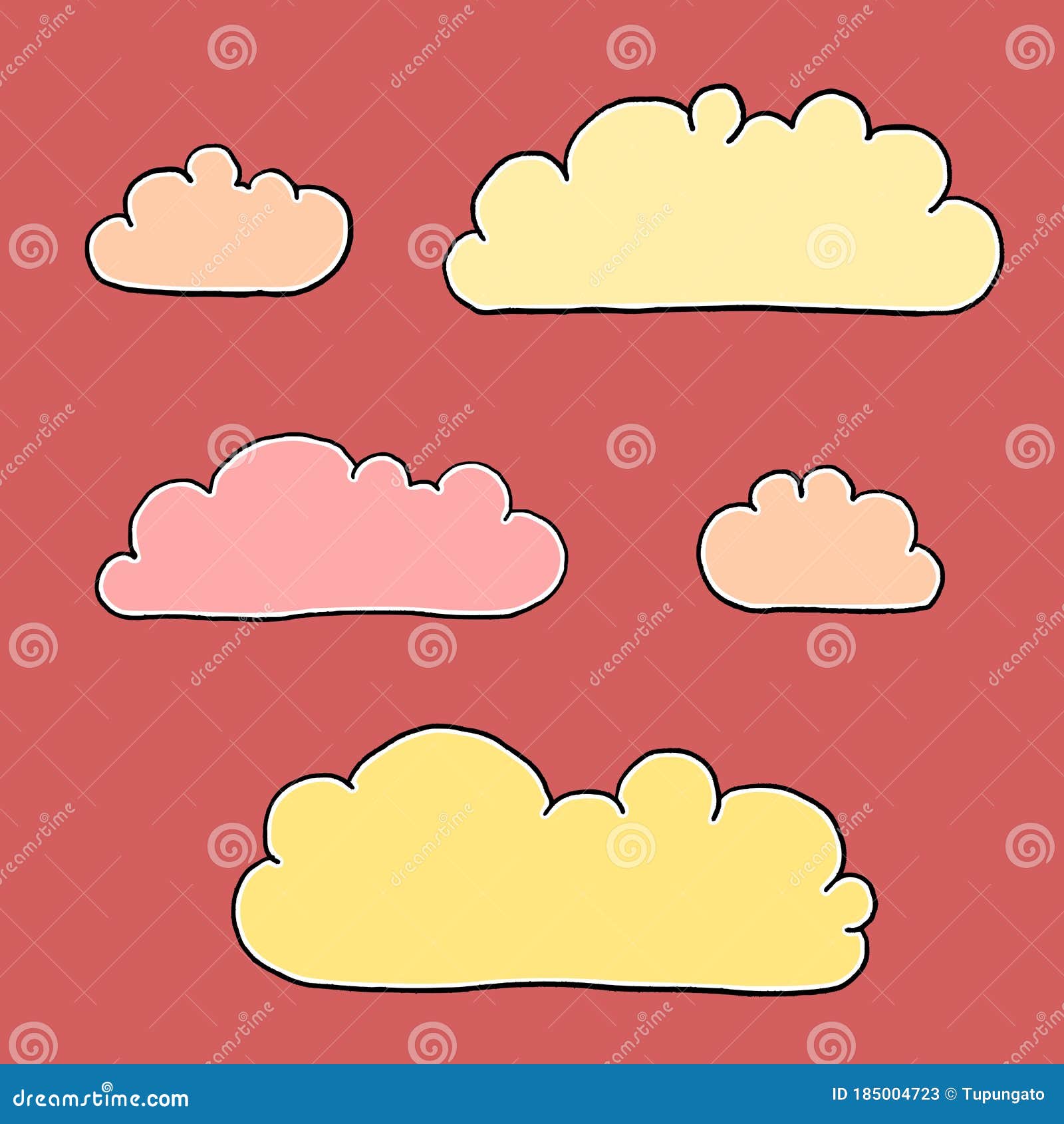 Hand drawn clouds stock vector. Illustration of isolated - 185004723