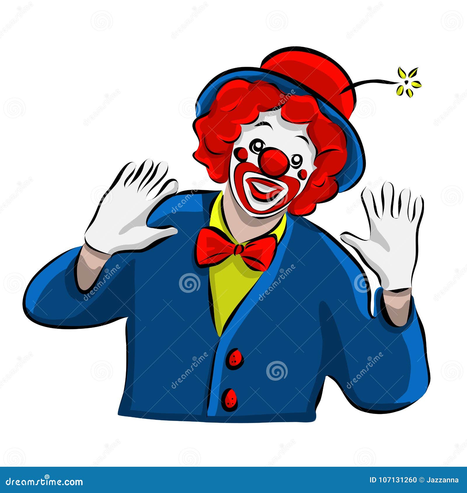 Hand drawn clown icon stock vector. Illustration of entertainer - 107131260