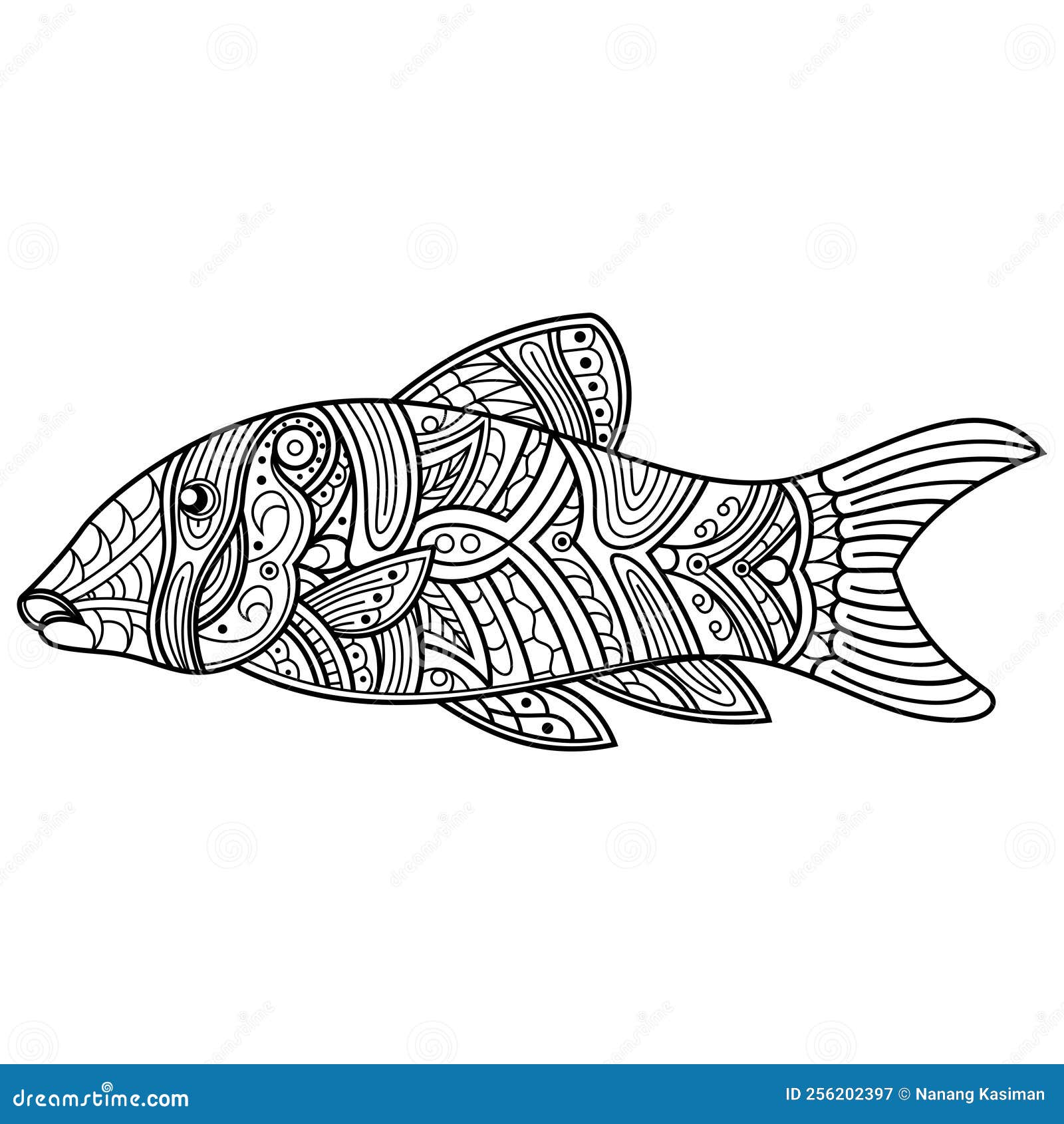 Hand Drawn Of Clown Loach In Zentangle Style Cartoon Vector ...
