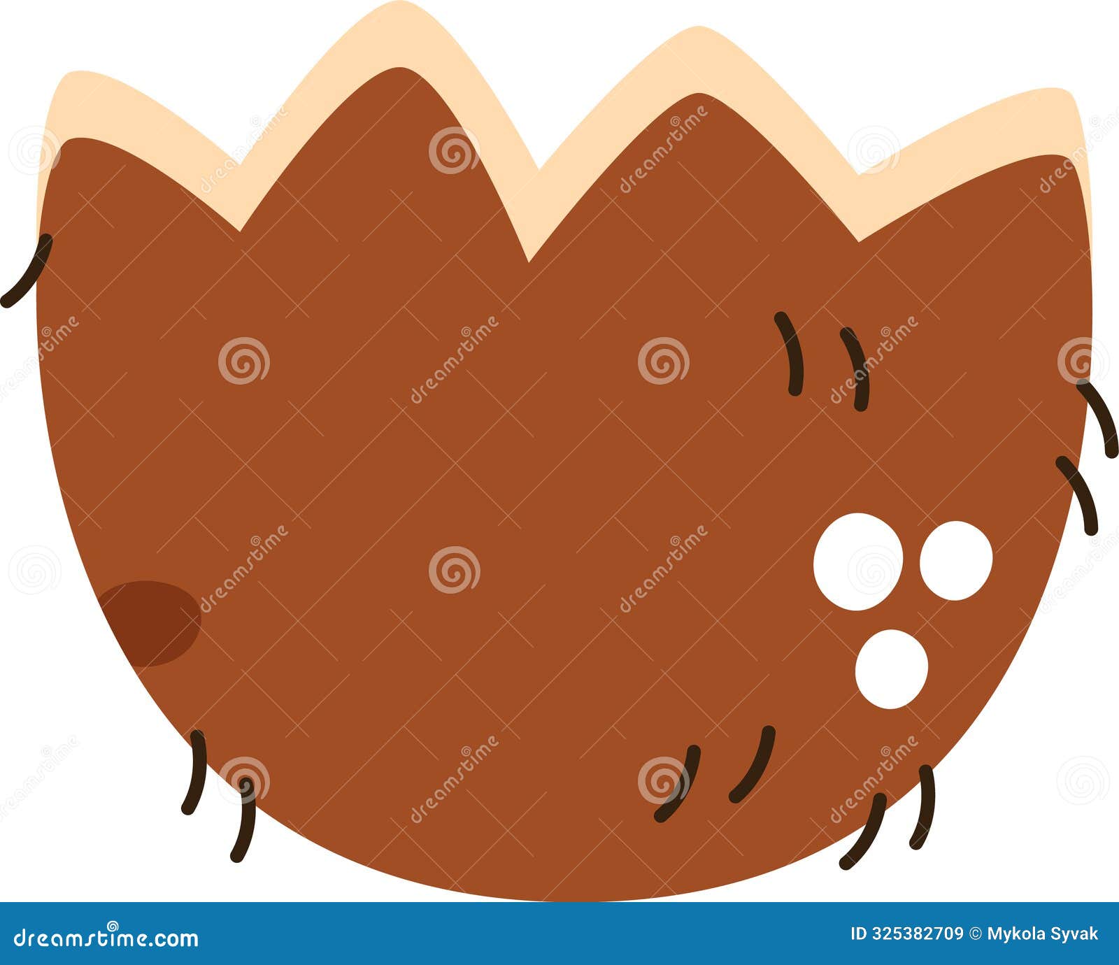 Hand Drawn Coconut Shell stock illustration. Illustration of coco ...