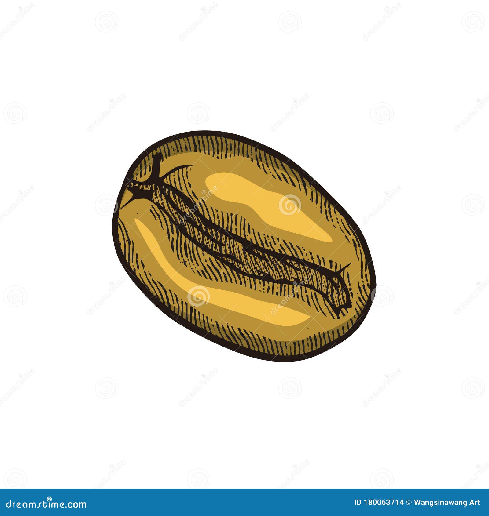 Hand Drawn Coffee Bean Logo. Vector Illustration Stock Vector ...