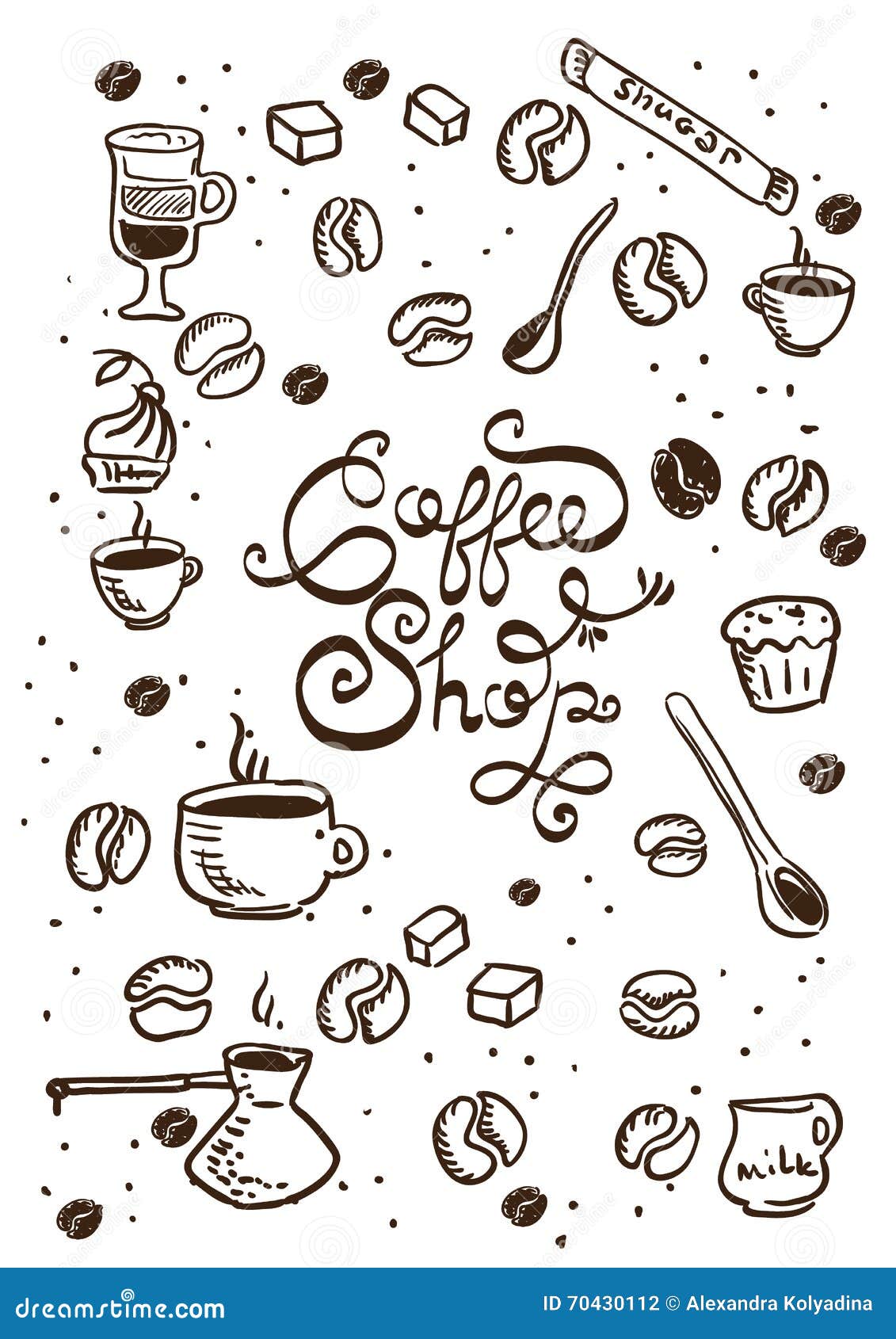 Hand Drawn Coffee Illustrations Stock Vector - Illustration of concepts ...