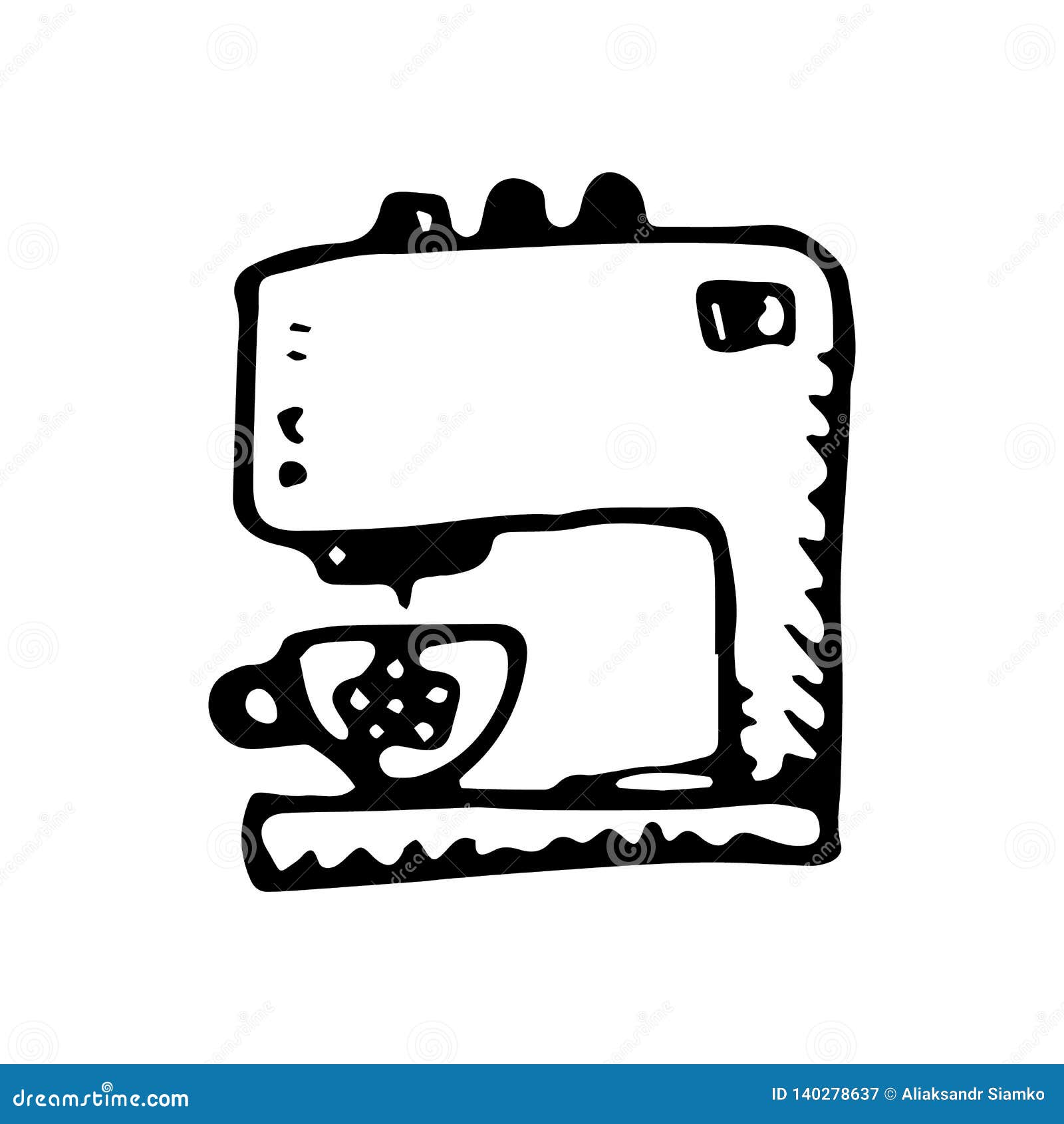 Hand Drawn Coffee Machine Doodle. Sketch Style Icon. Decoration Element ...