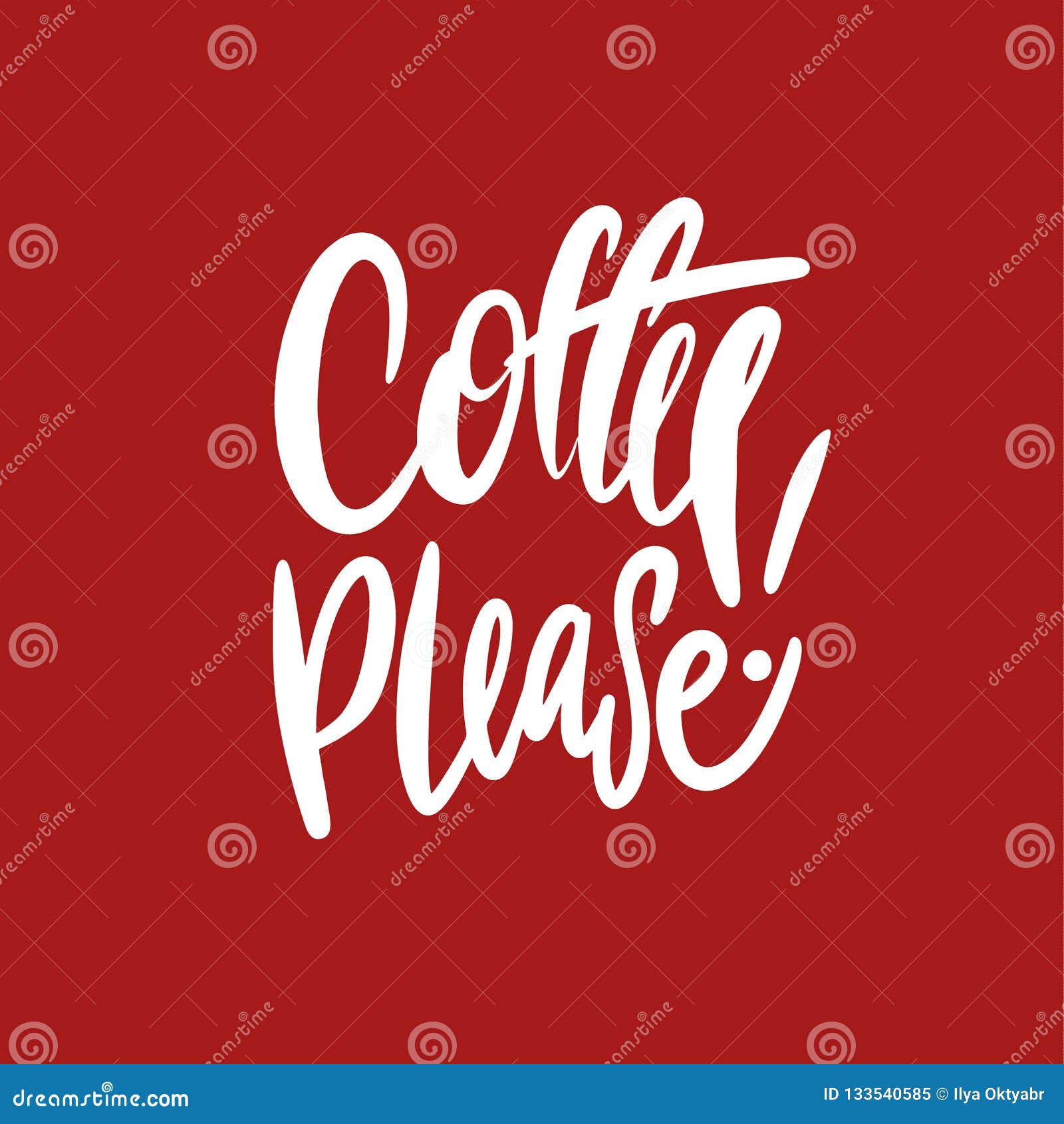 Hand Drawn Coffee Please Phrase. Modern Brush Lettering Isolated Stock ...