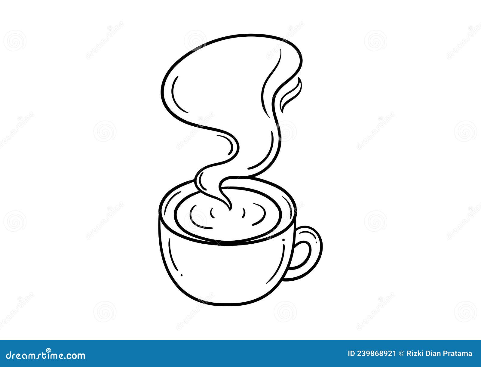 Hand Drawn Coffee with Smoke on it Stock Vector - Illustration of hand ...