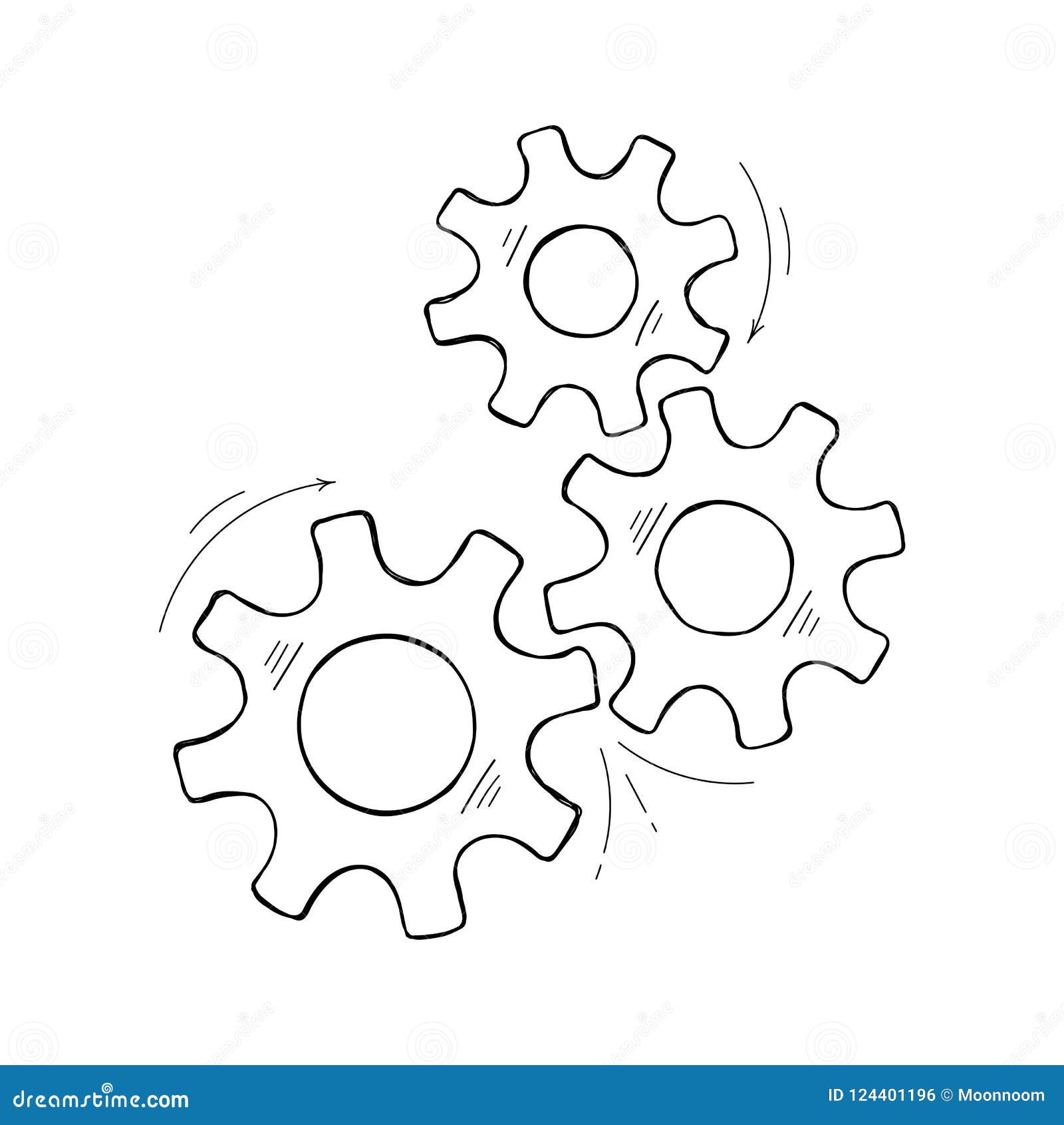 Hand Drawn Cog and Wheel Development Concept Stock Vector ...