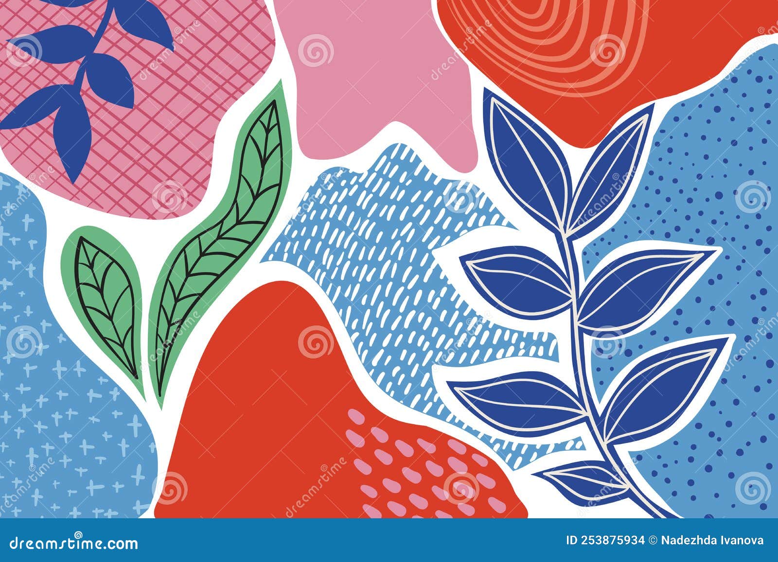 Hand Drawn Collage Wallpaper Design Vector Illustration. Stock Vector ...