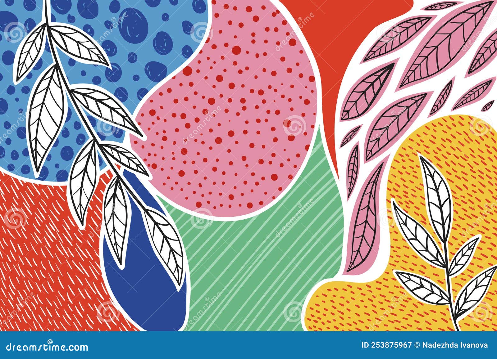 Hand Drawn Collage Wallpaper Design Vector Illustration. Stock Vector ...