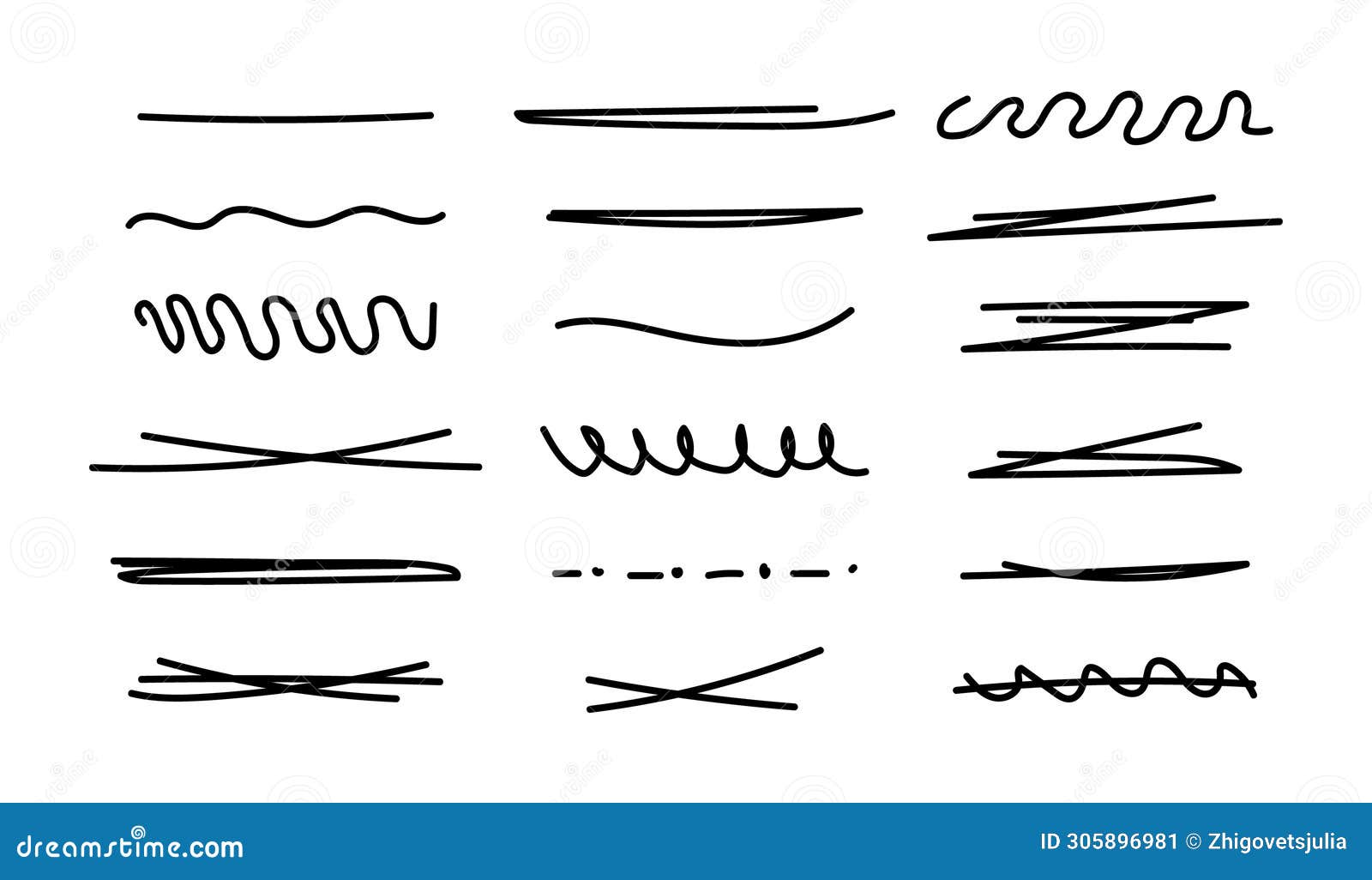 Collection Of Strikethrough Multi Colored Crayon Underlines. Different ...