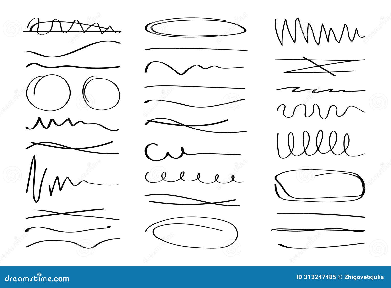 Collection Of Strikethrough Multi Colored Crayon Underlines. Different ...