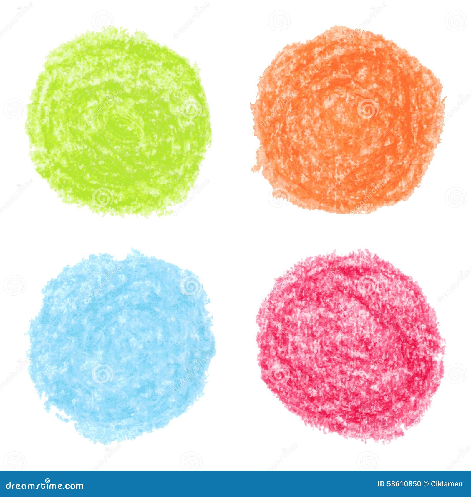 Hand Drawn Colored Crayon Spots Stock Vector - Illustration of grungy ...