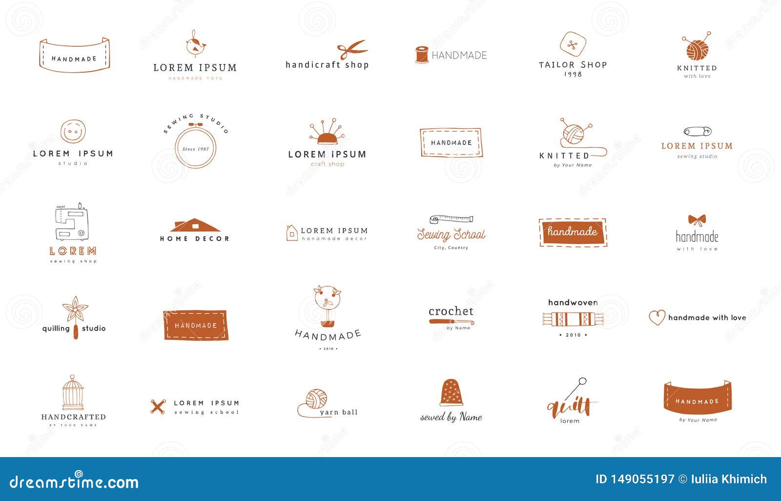 Hand Drawn Colored Isolated Elements. Vector Set of Handmade Logo ...