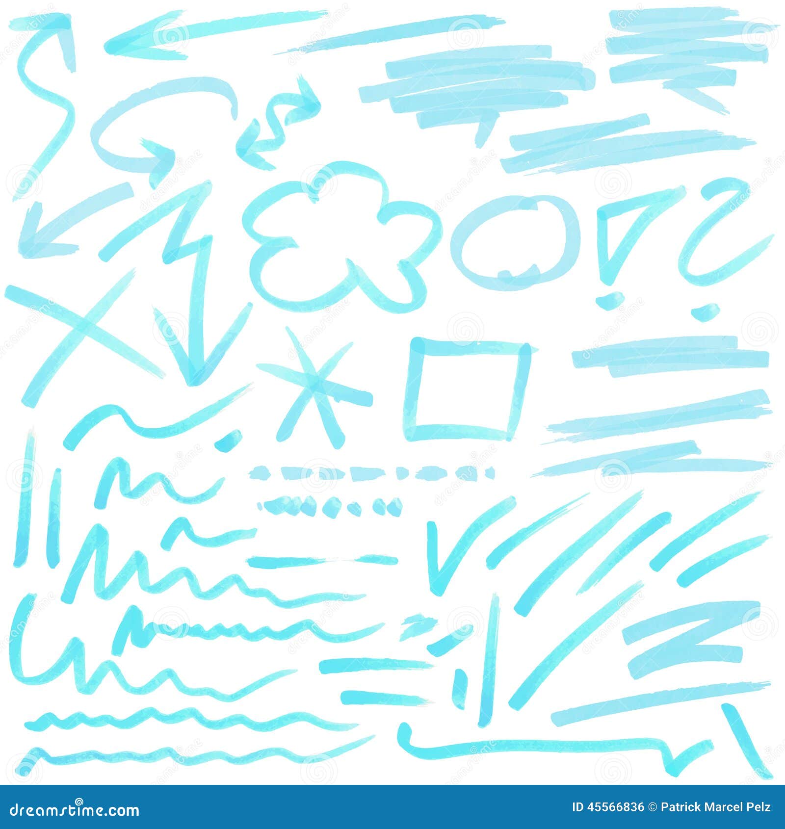 Hand Drawn Colored Markings from a Highlighter Stock Vector ...