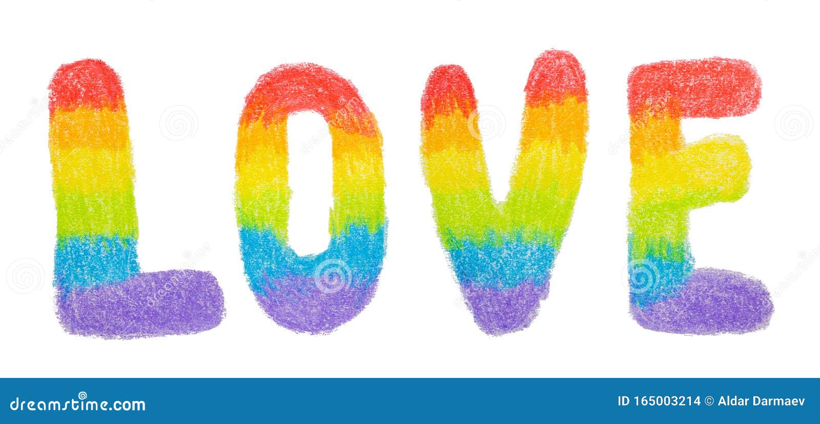 Hand Drawn Colored Pencil Letters Love In Rainbow Colors Lgbt Lgbtq
