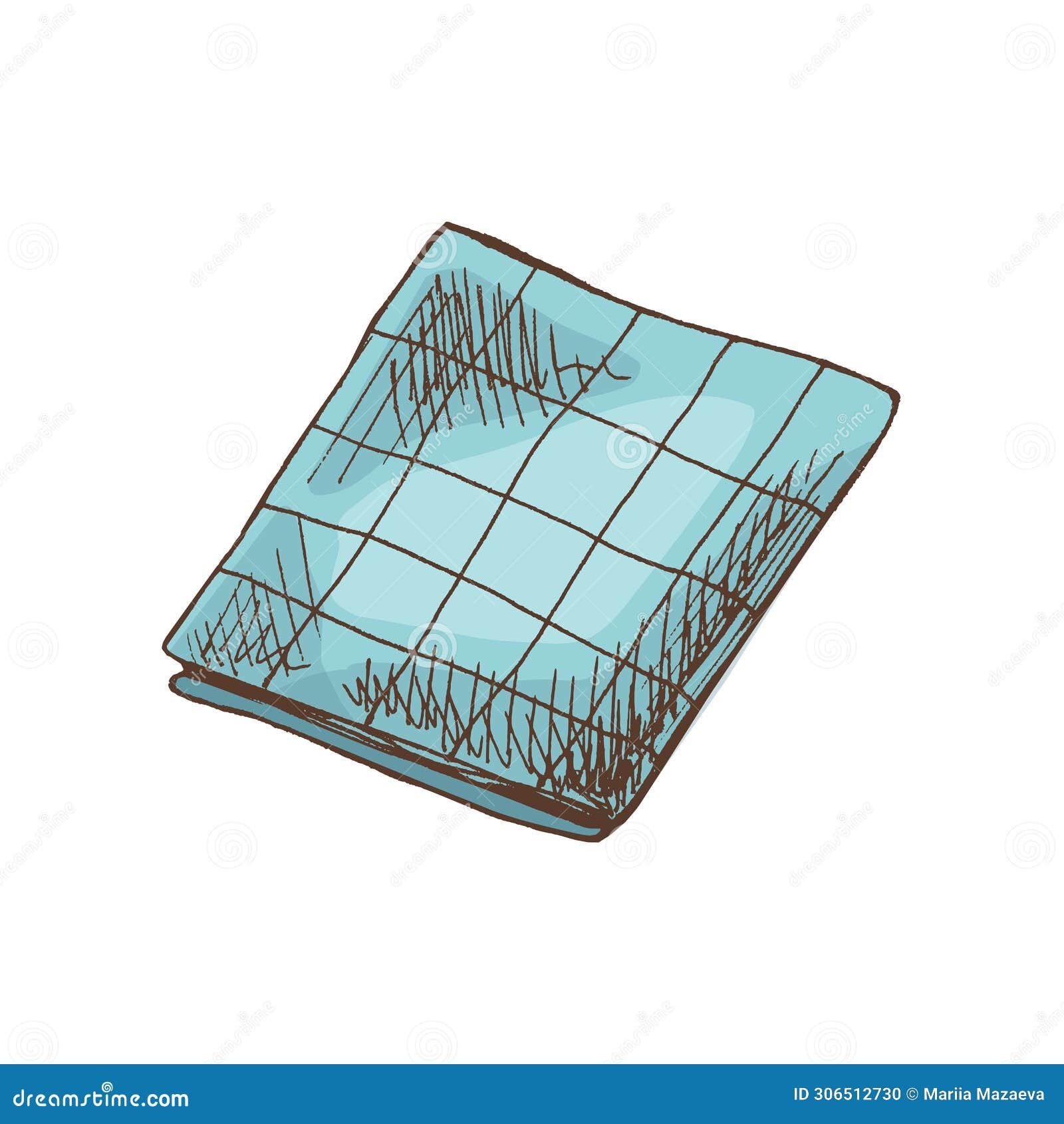 Hand-drawn Colored Vector Sketch of a Textile Napkin. Doodle Vintage ...