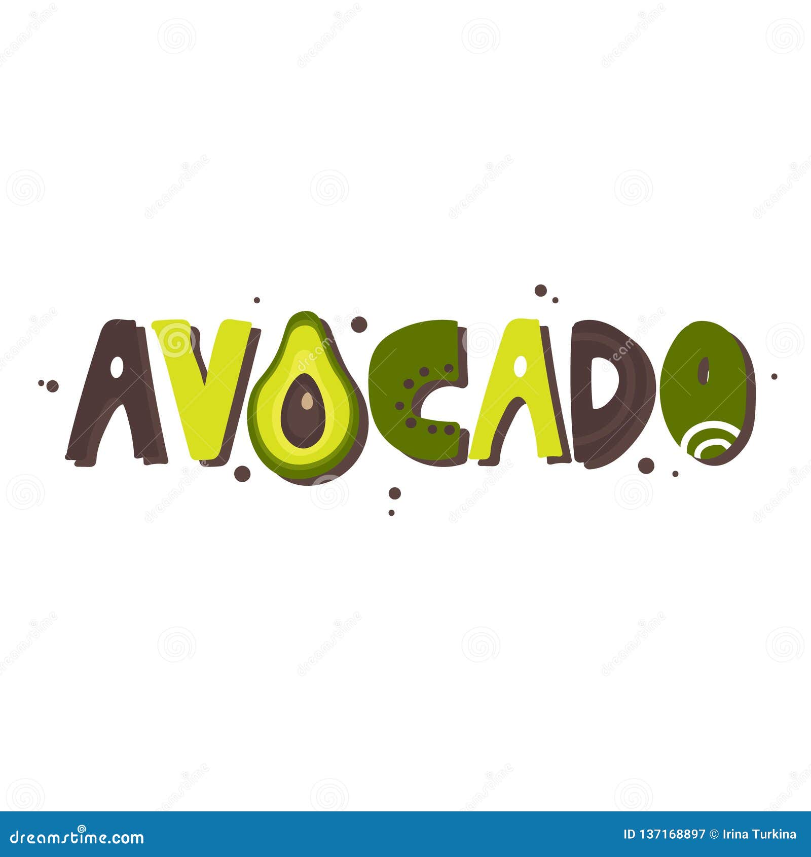 Hand Drawn Colorful Background with Avocado and Text Stock Vector ...
