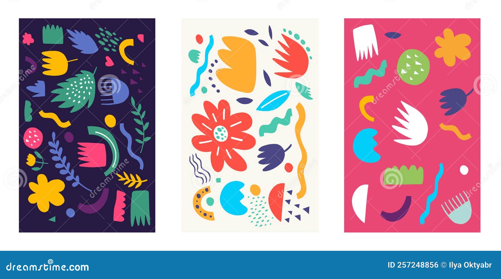 Hand Drawn Colorful Cartoon Style Abstract Elements Set. Vector ...