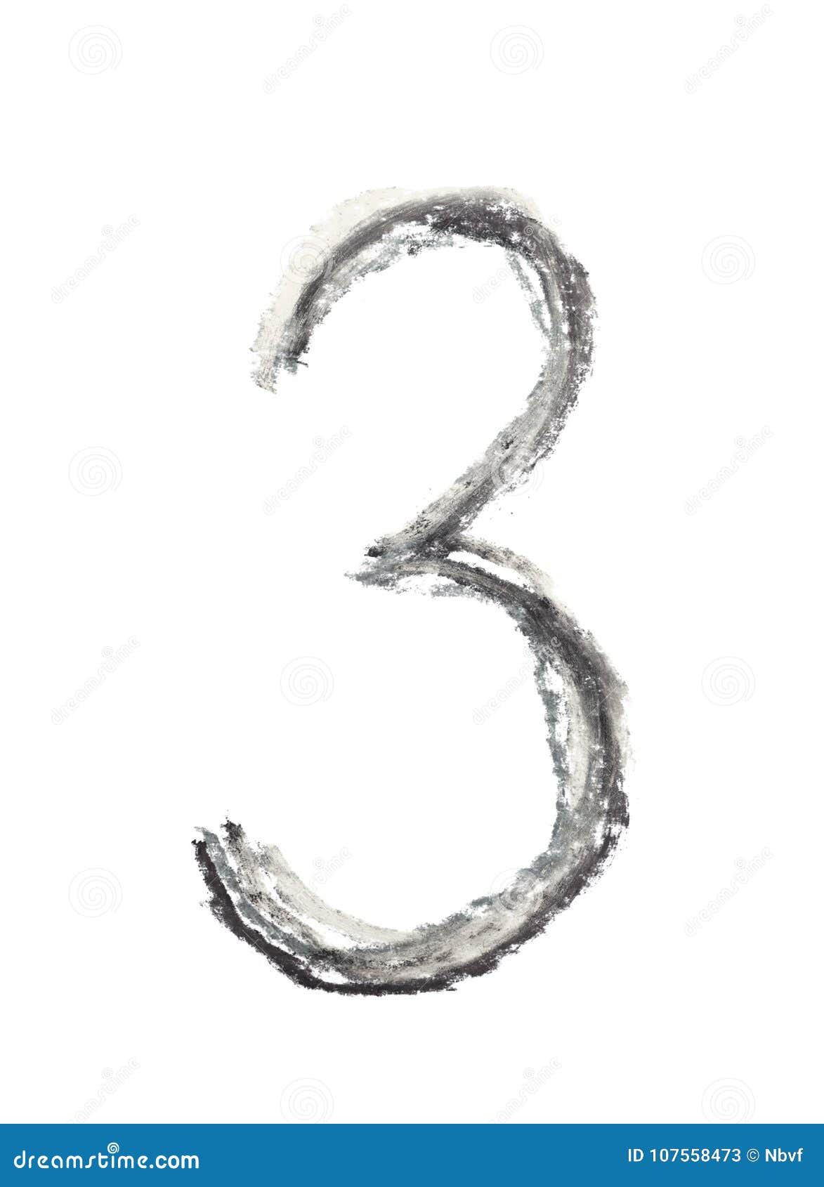 Hand Drawn Number Symbol Isolated Stock Image - Image of chalk, stroke ...