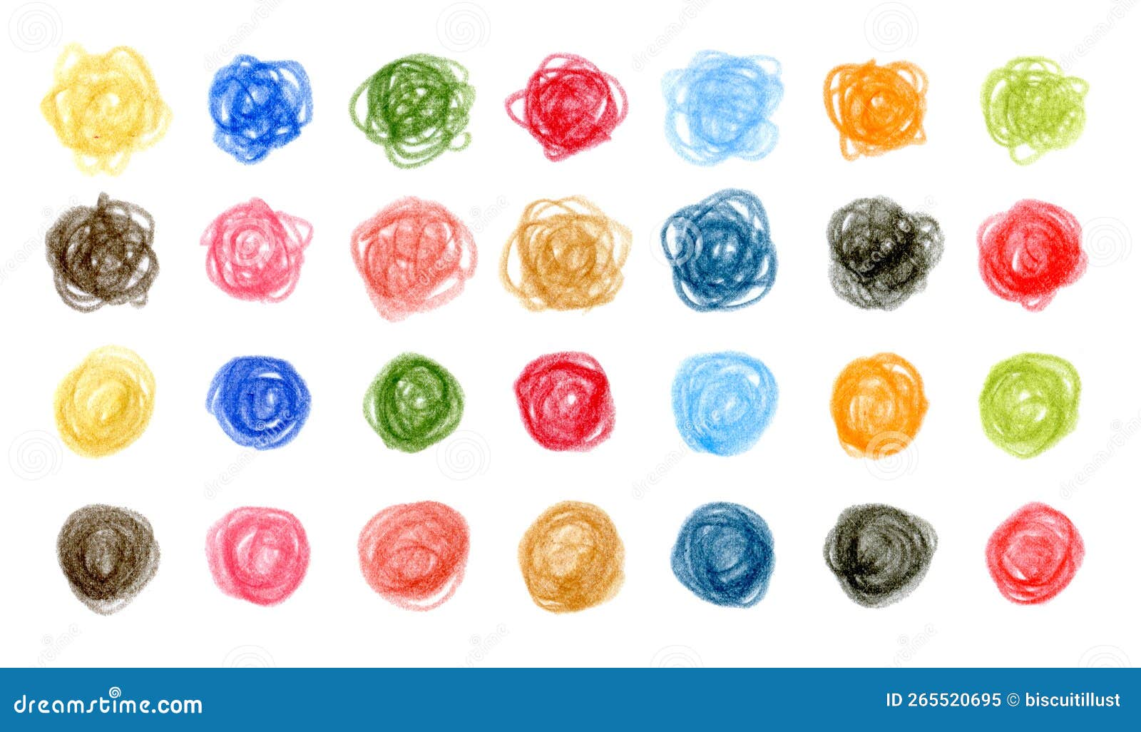 Hand Drawn Colorful Circles Written by Colored Pencil Stock ... Hand Drawn Colorful Circles Written by Colored Pencil Stock ...