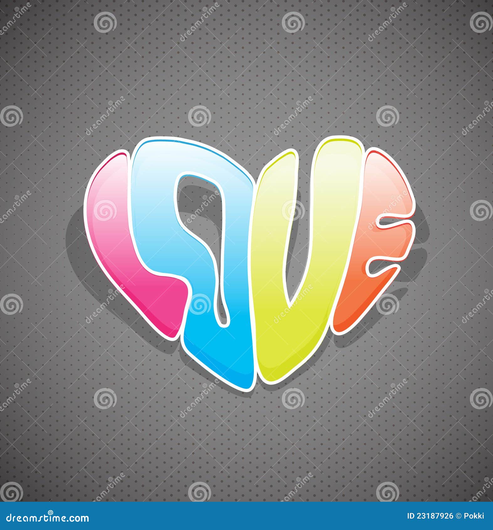 Hand Drawn Colorful Love Sign. Stock Vector - Illustration of elegant ...