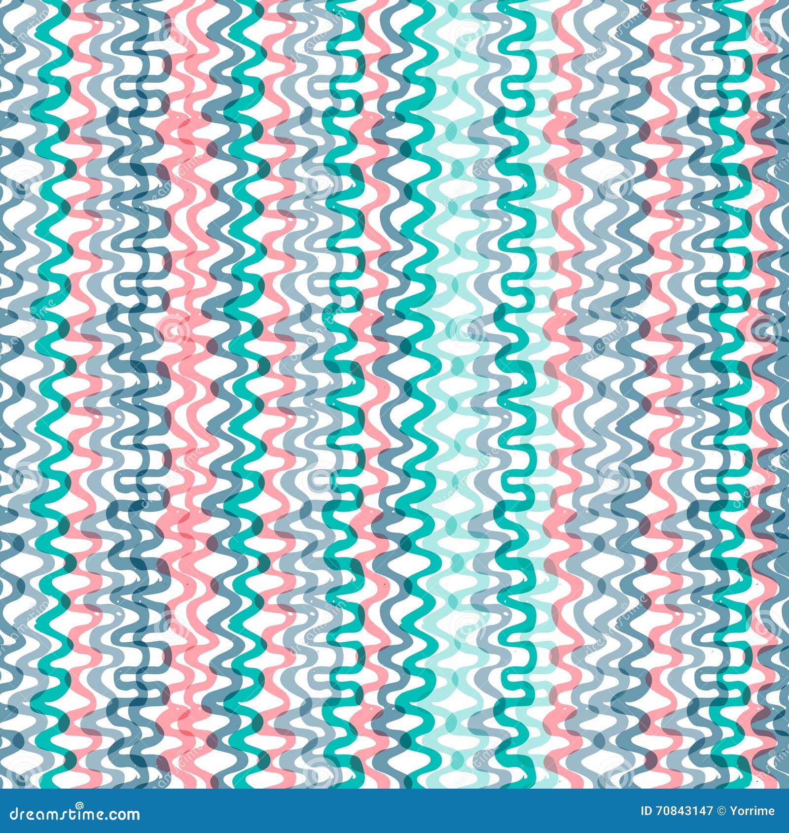 Hand Drawn Colorful Seamless Wave Pattern. Stock Vector - Illustration ...