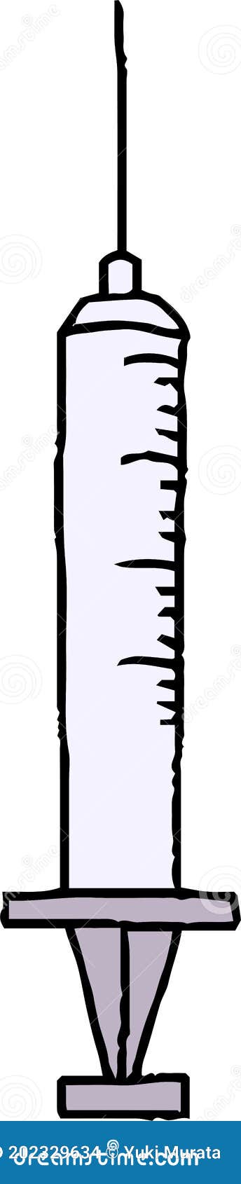 Hand Drawn Colorful Syringe Stock Vector - Illustration of research ...