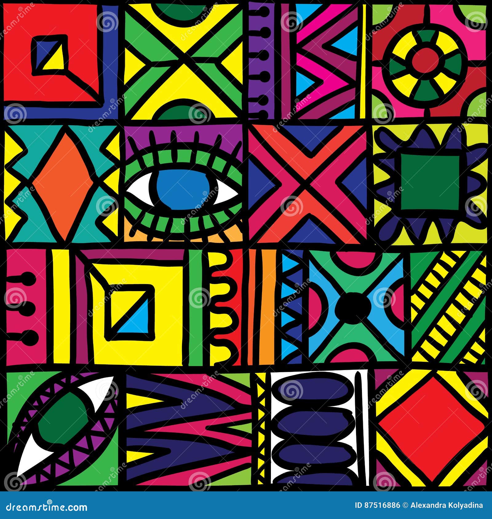 Hand Drawn Colourful Seamless Stock Vector - Illustration of decor ...