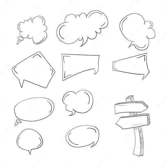 Hand Drawn Comic Bubble Element Stock Vector - Illustration of balloon, designs: 324044541