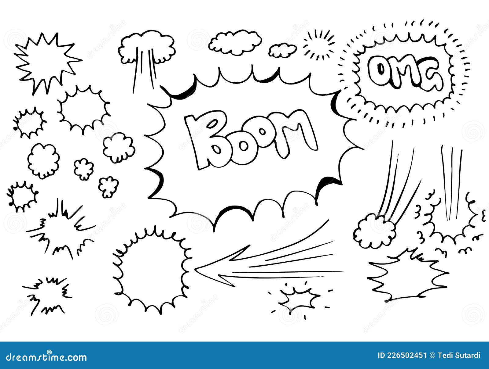 Hand Drawn Comic Doodles on White Background.vector Illustration. Stock ...