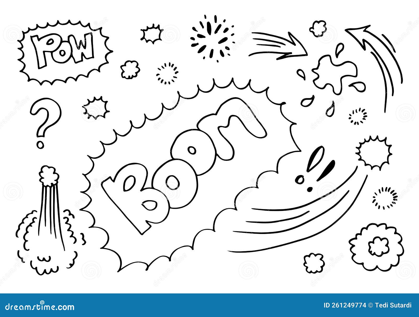 Hand Drawn Comic Doodles on White Background Stock Vector ...