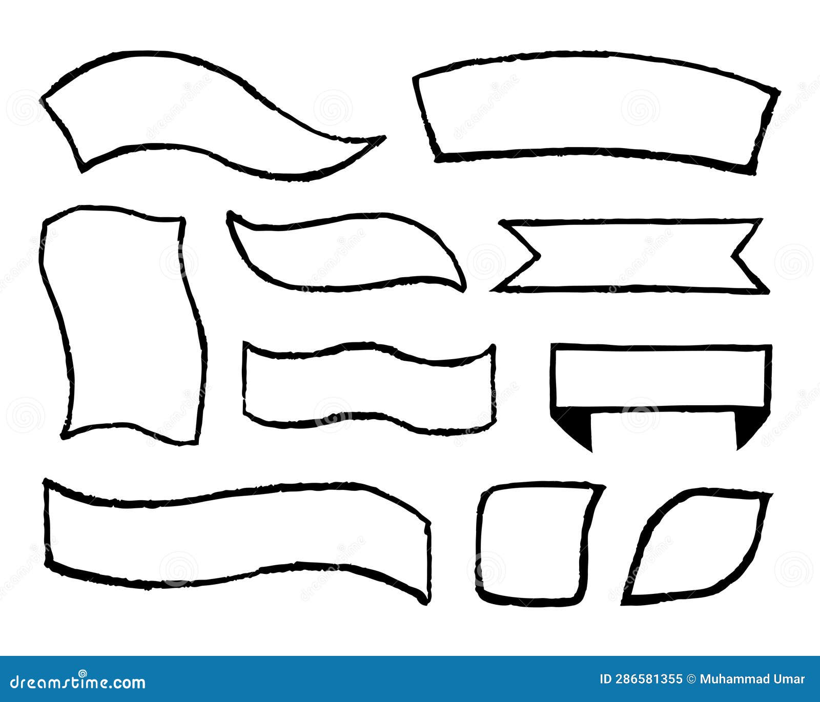 Hand Drawn Comic Shape Design Vector - Hand Drawn Text Boxes Stock ...