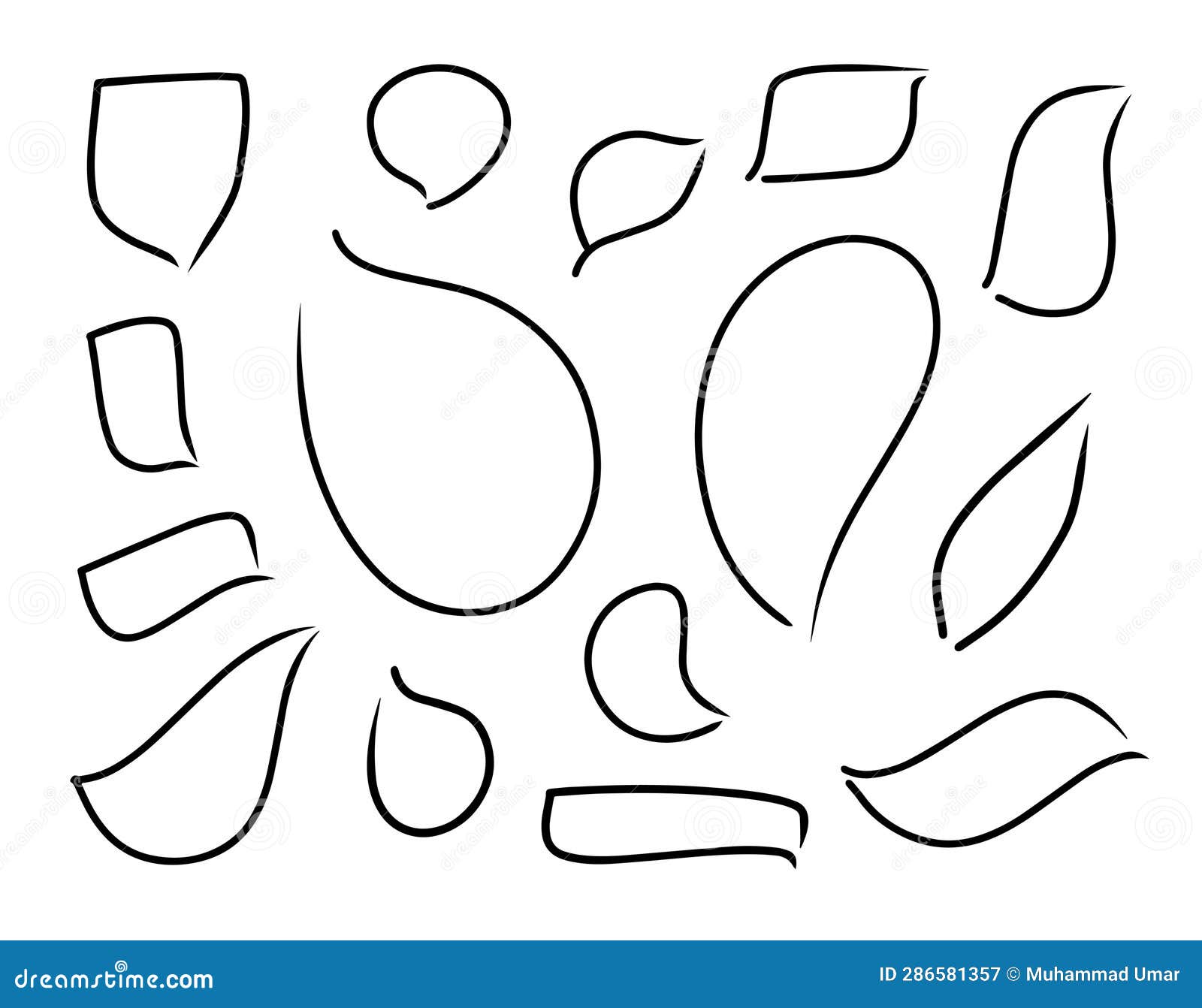 Hand Drawn Comic Shape Design Vector - Hand Drawn Text Boxes Stock ...