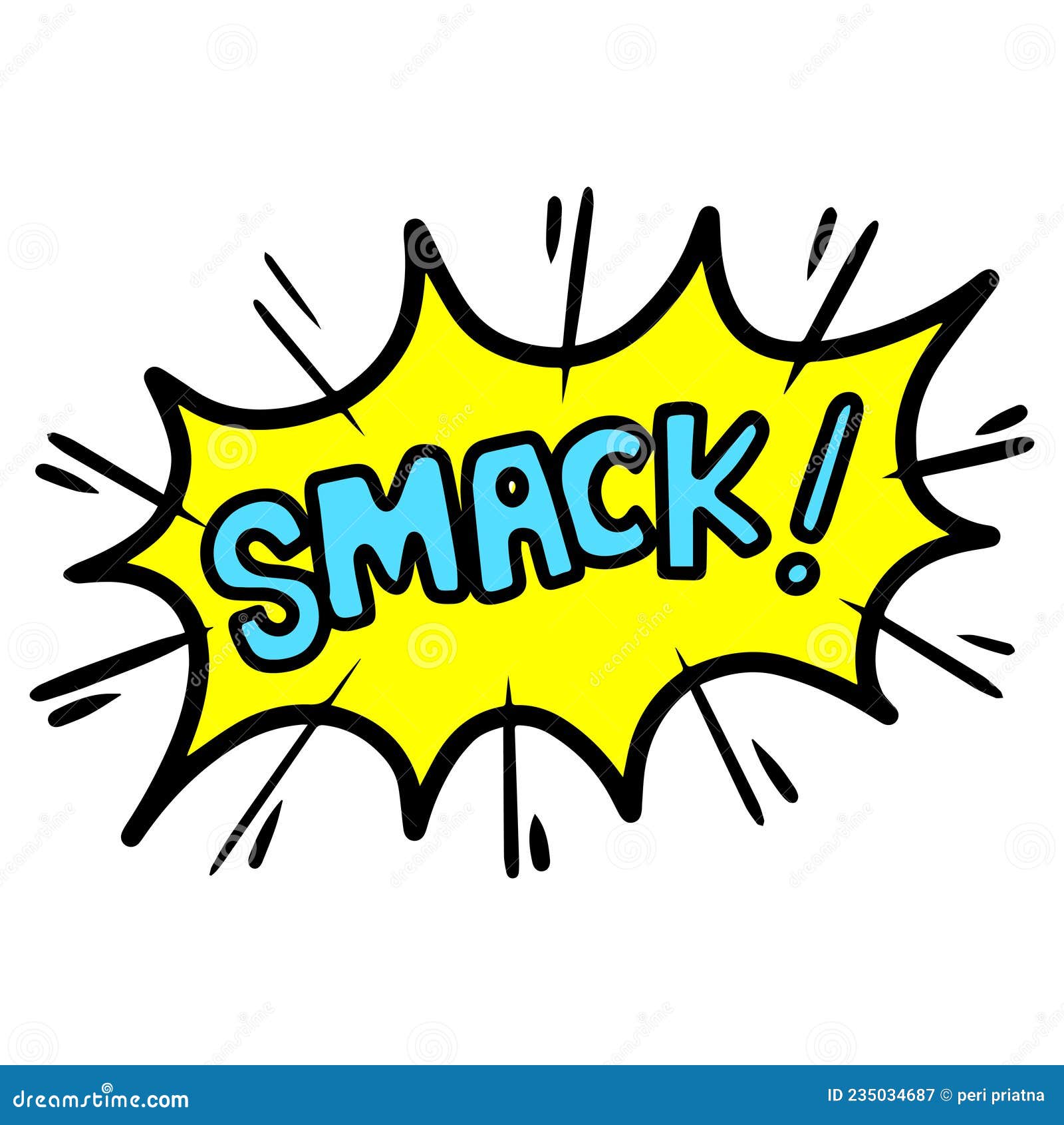 Hand Drawn Comic Speech Bubbles With Emotion And Text Smack. Vector ...